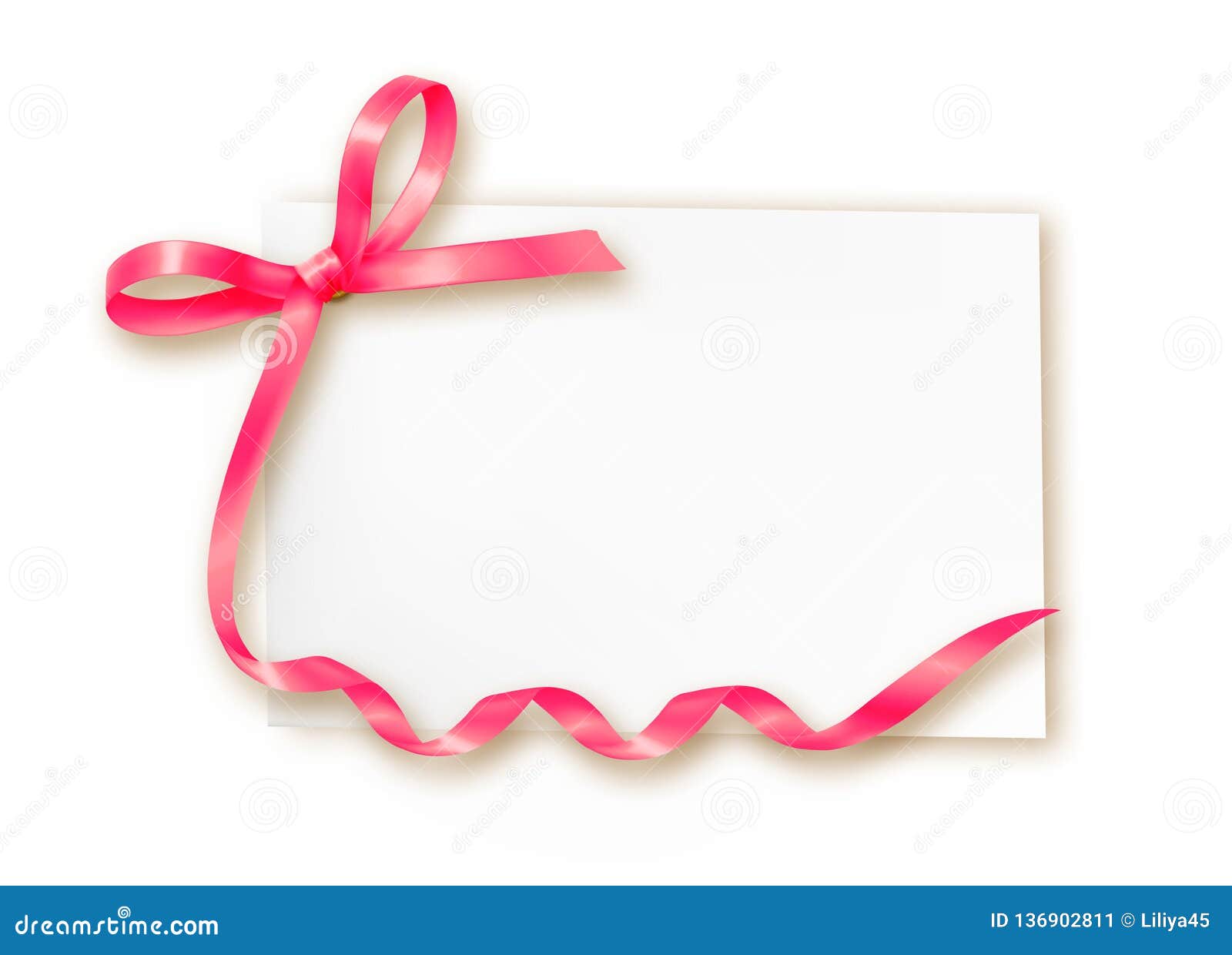 Frame with Tag and Long Pink Ribbon Stock Illustration - Illustration ...
