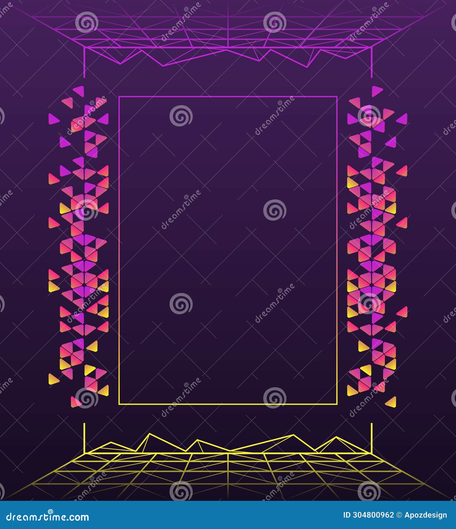 A4 Frame Template, Abstract Geometry, Low Poly Frame. Vector Frame ...