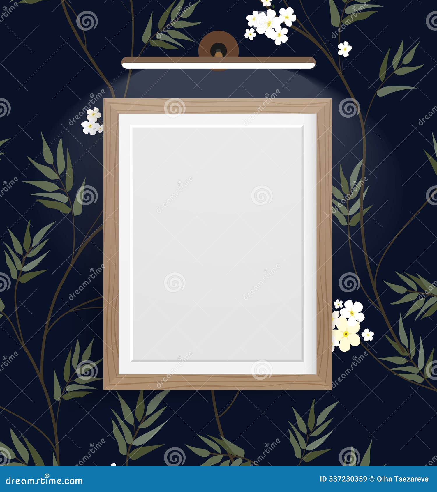 Frame Template with Backlight on the Wall Stock Illustration ...