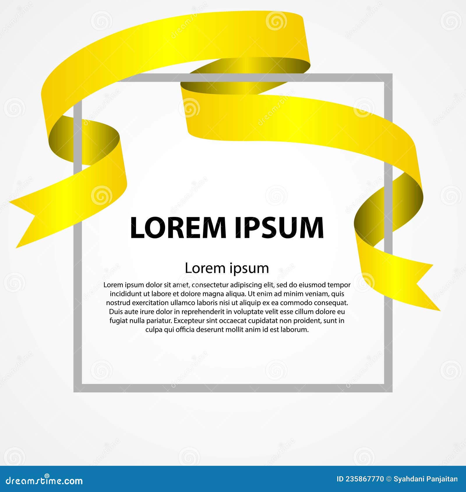 Frame Template and Borders of Yellow Ribbon. Suitable for Backgrounds ...