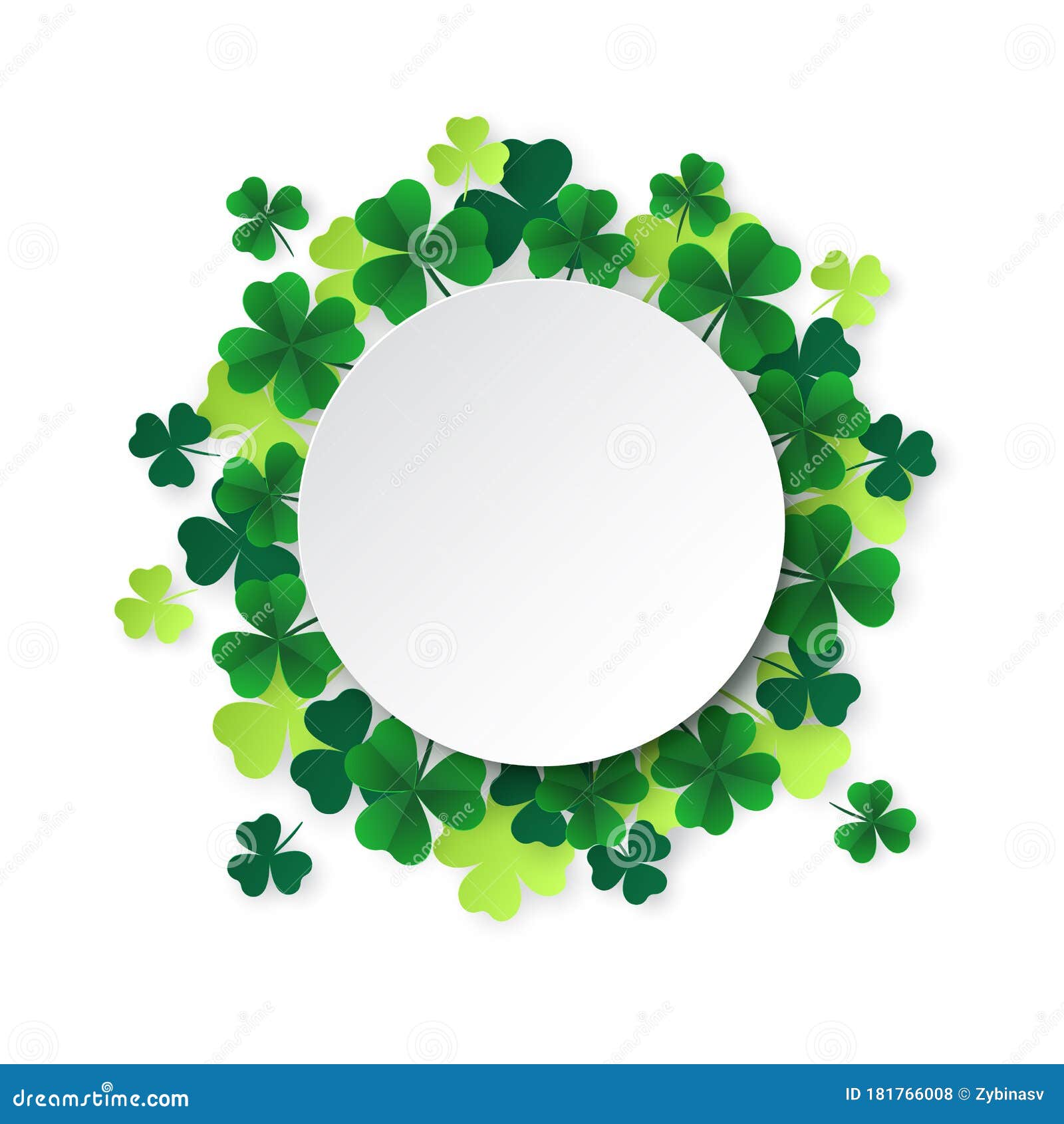 Frame Template with Clover Leaves. Design in Paper Style Stock Vector ...