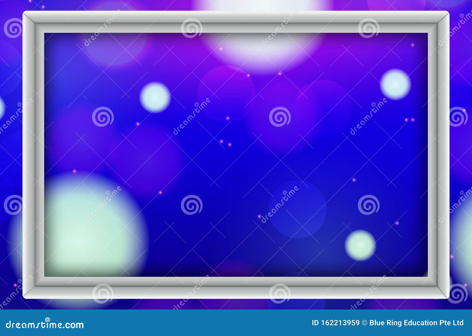 Frame Template Design with Blue Light Stock Vector - Illustration of ...