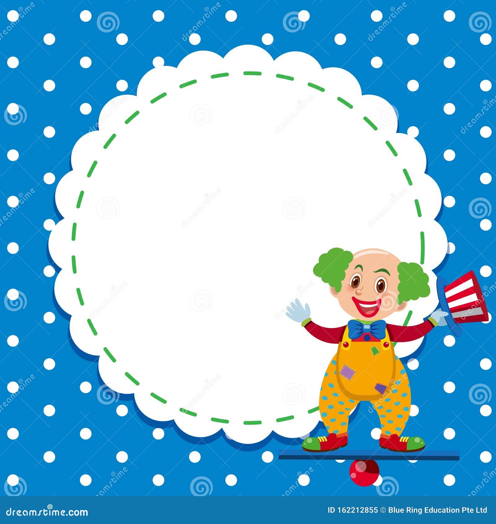 Frame Template Design with Circus Clown Stock Vector - Illustration of ...