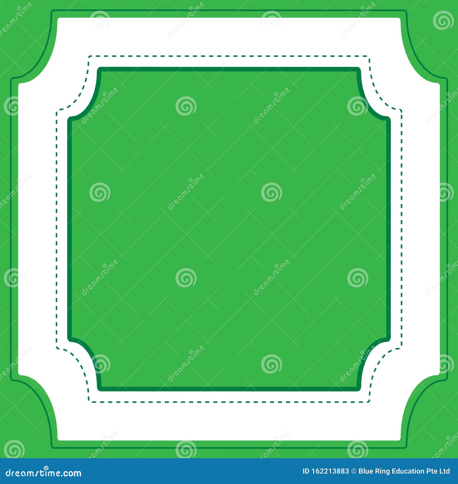 Frame Template Design with Green Background Stock Vector - Illustration ...