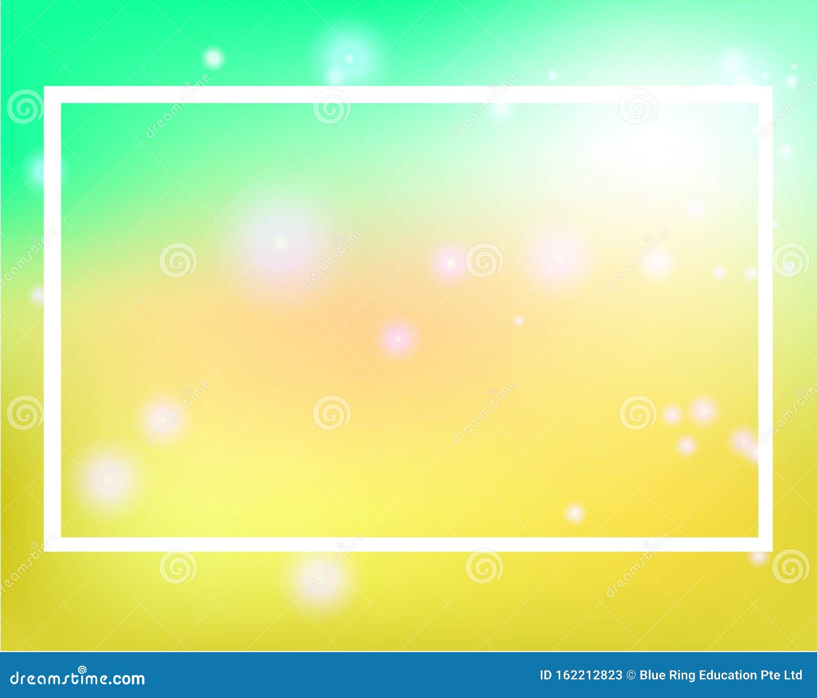Frame Template Design with Green and Yellow Background Stock Vector ...