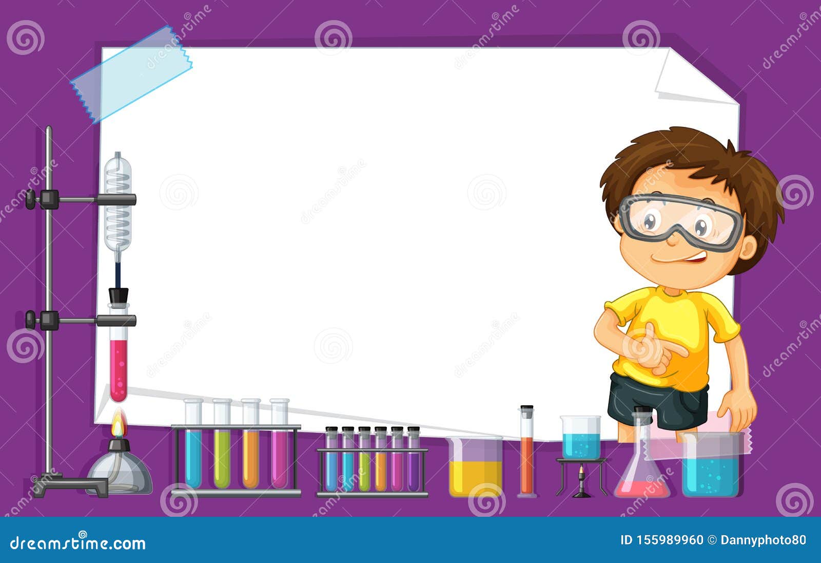 Frame Template Design with Kid in Science Lab Stock Vector ...