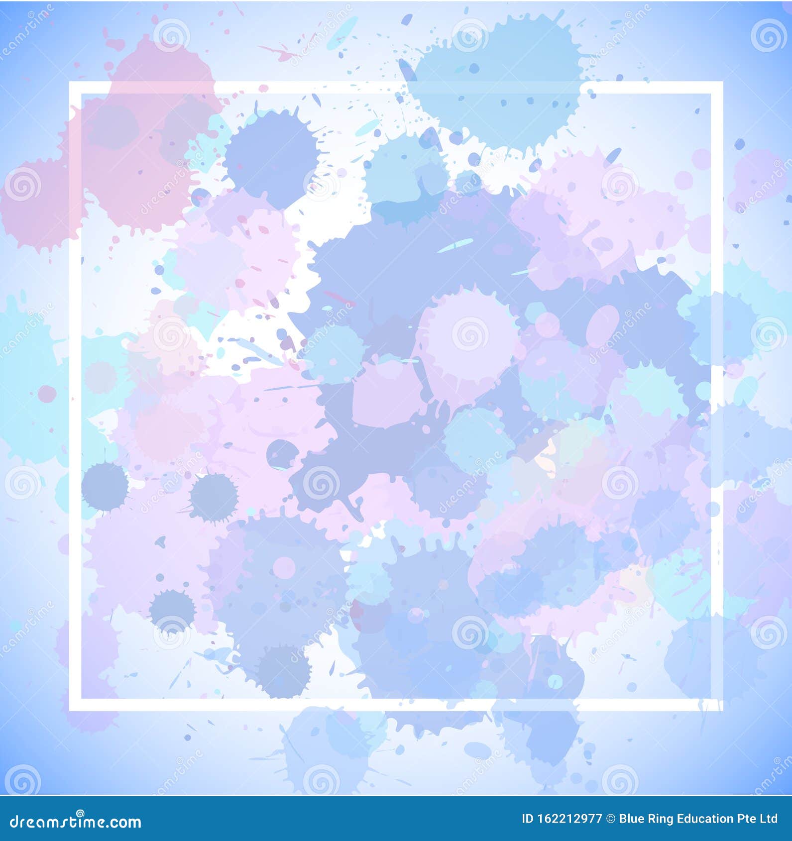 Frame Template Design with Light Pink and Blue Background Stock Vector ...