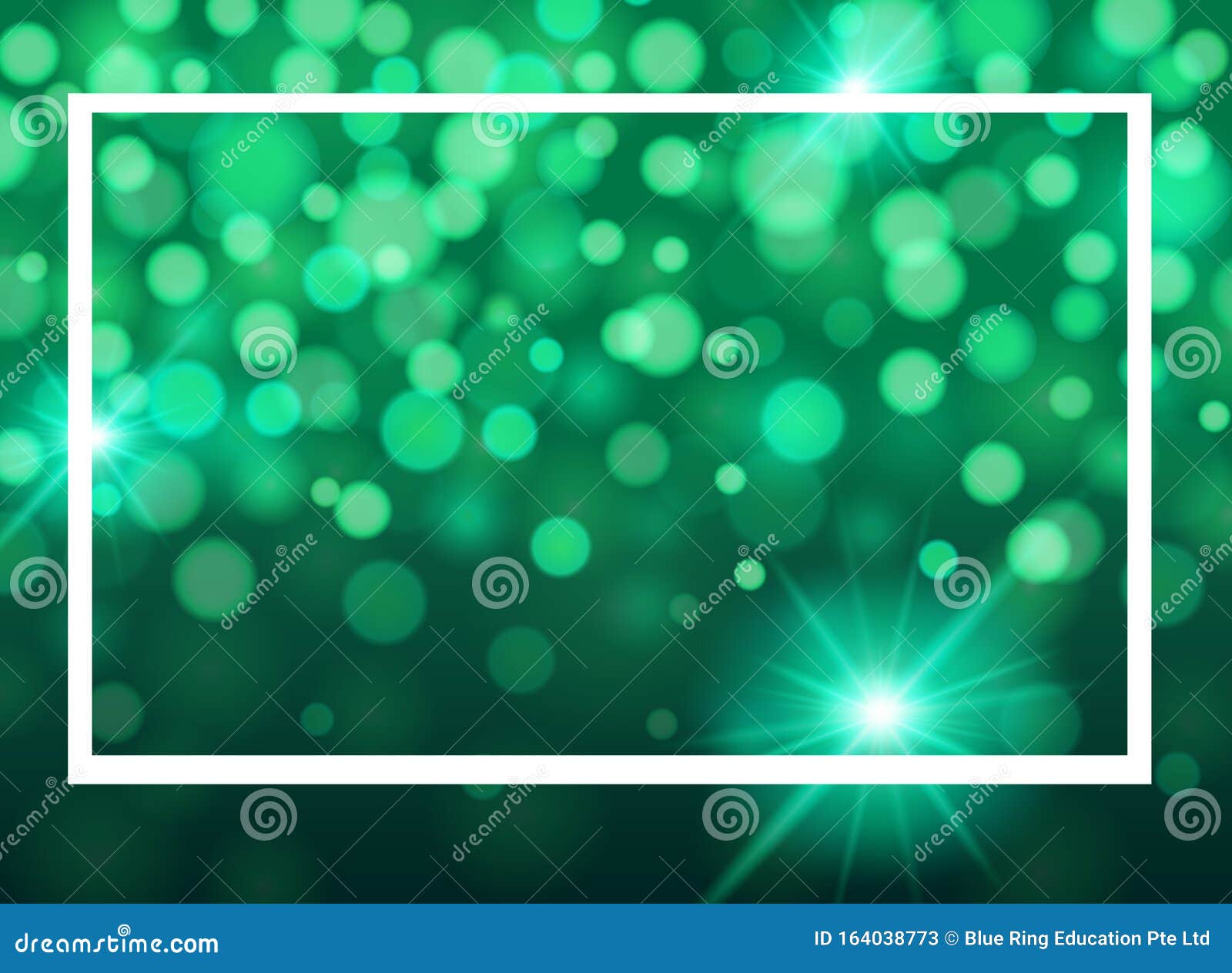 Frame Template Design with Lights on Green Stock Vector - Illustration ...
