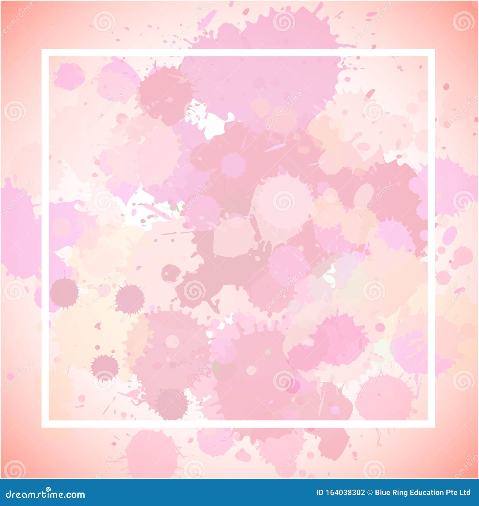 Frame Template Design with Pink Splashes Stock Vector - Illustration of ...