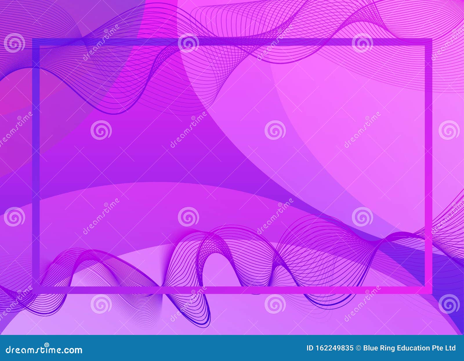 Frame Template Design with Purple Waves Stock Illustration ...