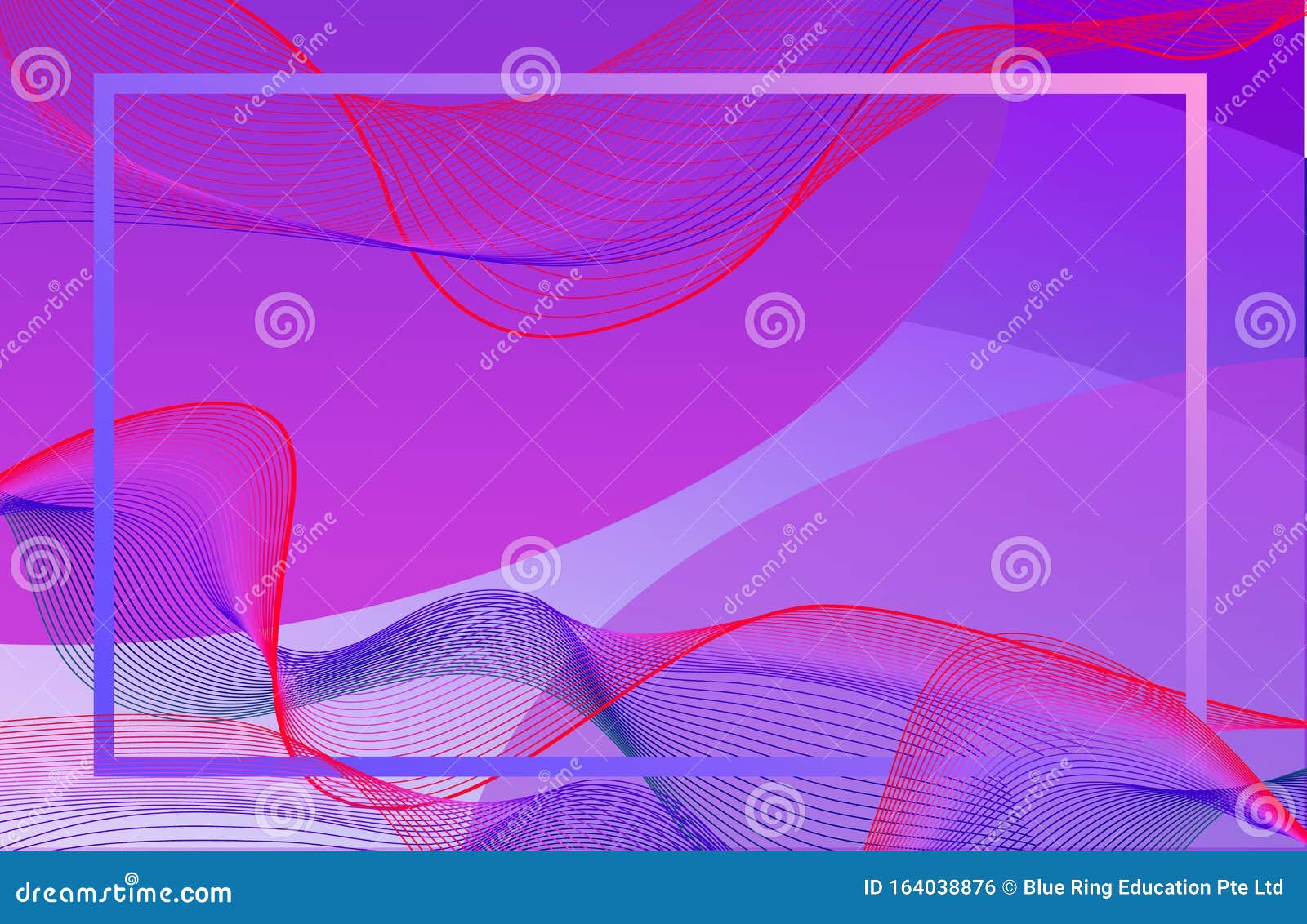 Frame Template Design with Purple Wavy Lines Stock Vector ...