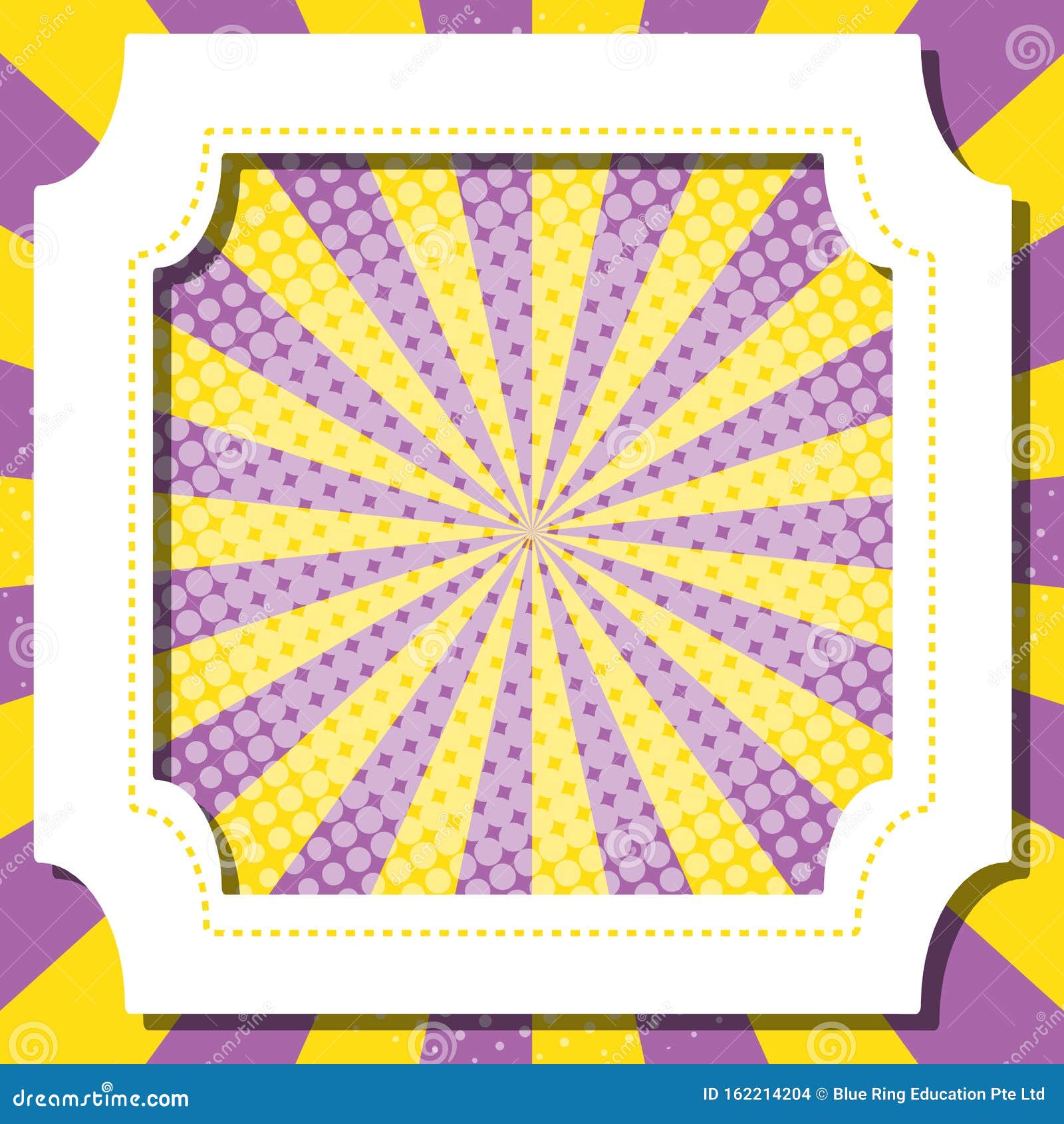 Frame Template Design with Purple and Yellow Stripes Stock Vector ...