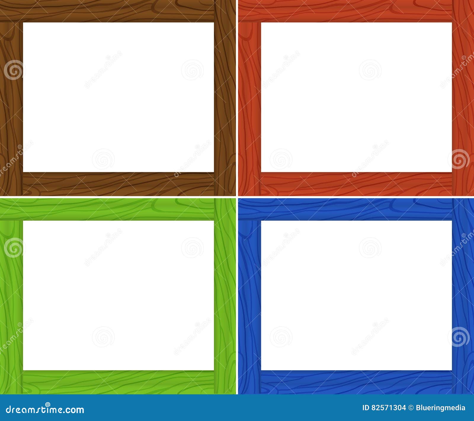 Frame Template in Four Colors Stock Vector - Illustration of border ...
