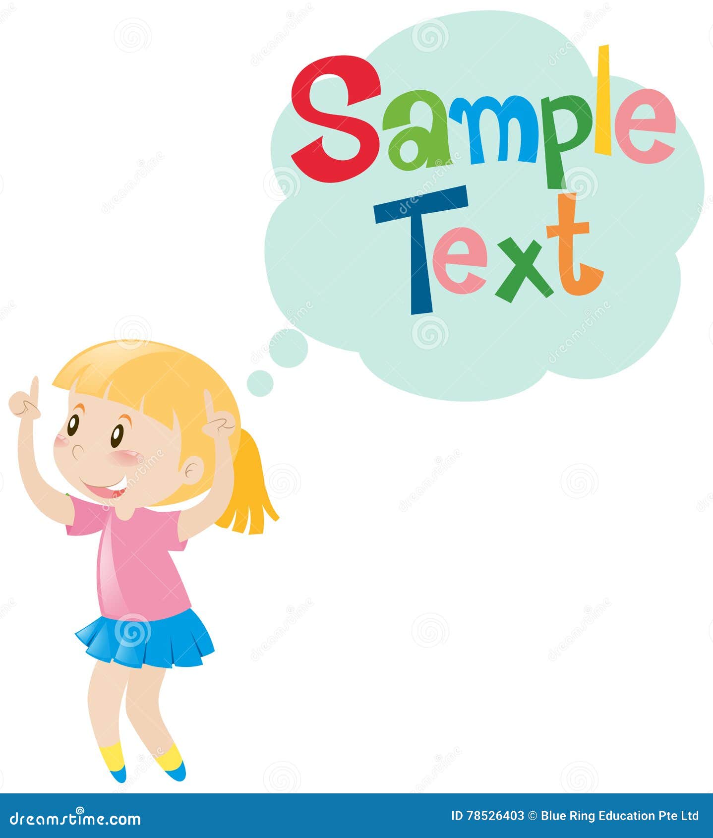 Frame Template with Happy Girl Stock Vector - Illustration of graphic ...
