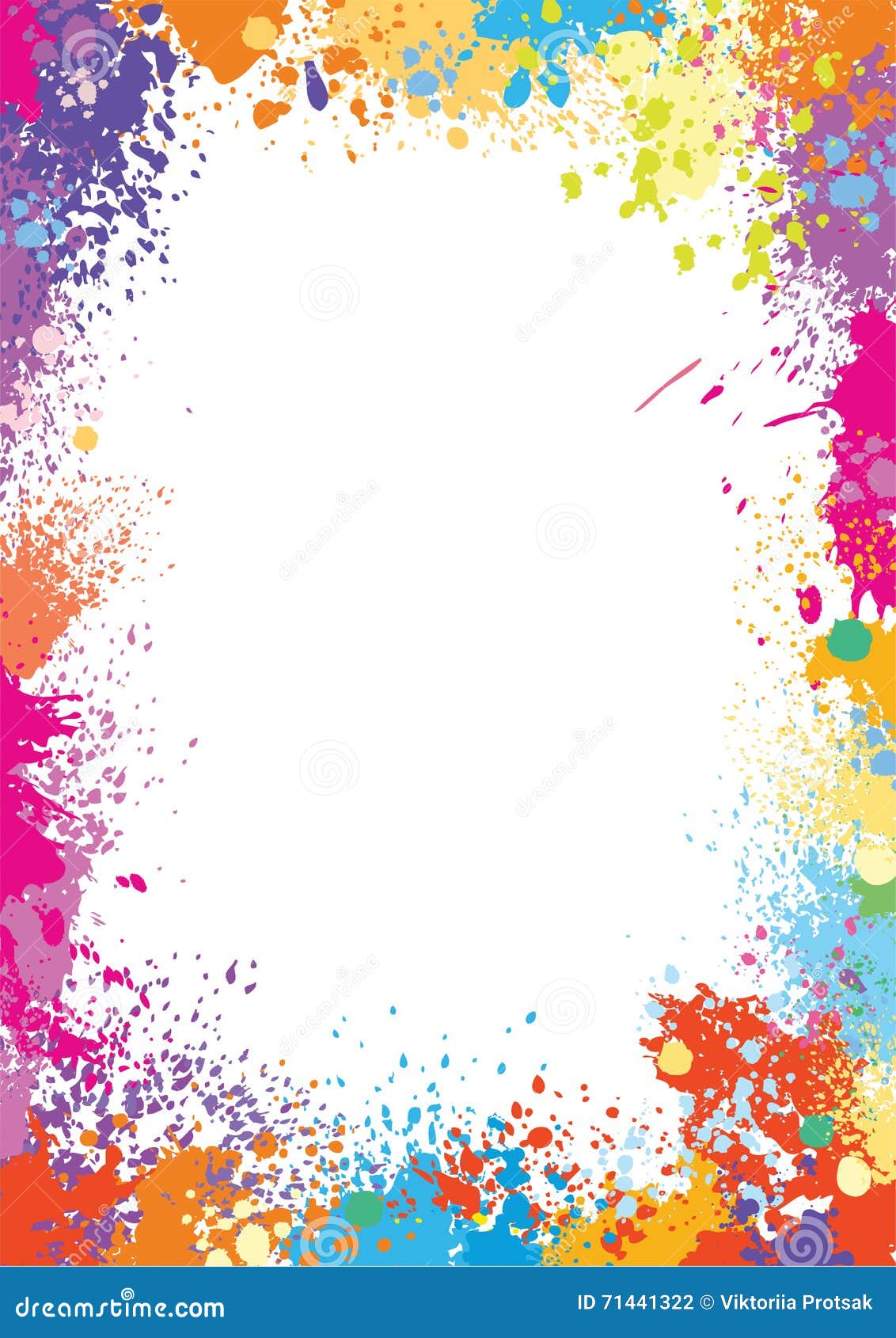 Paint Stains Seamless Splatter, Spray Blots, Spots Vector Illustration ...
