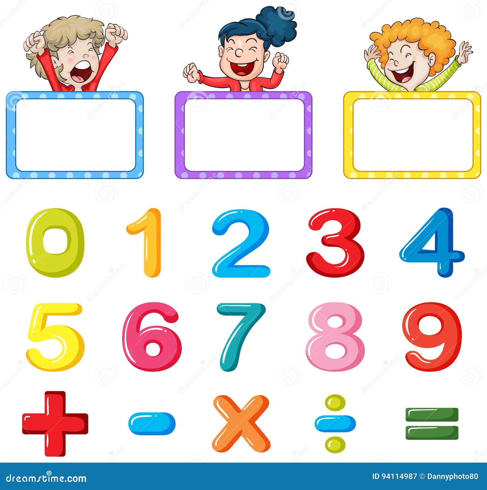 Frame Templates and Numbers Stock Vector - Illustration of addition ...