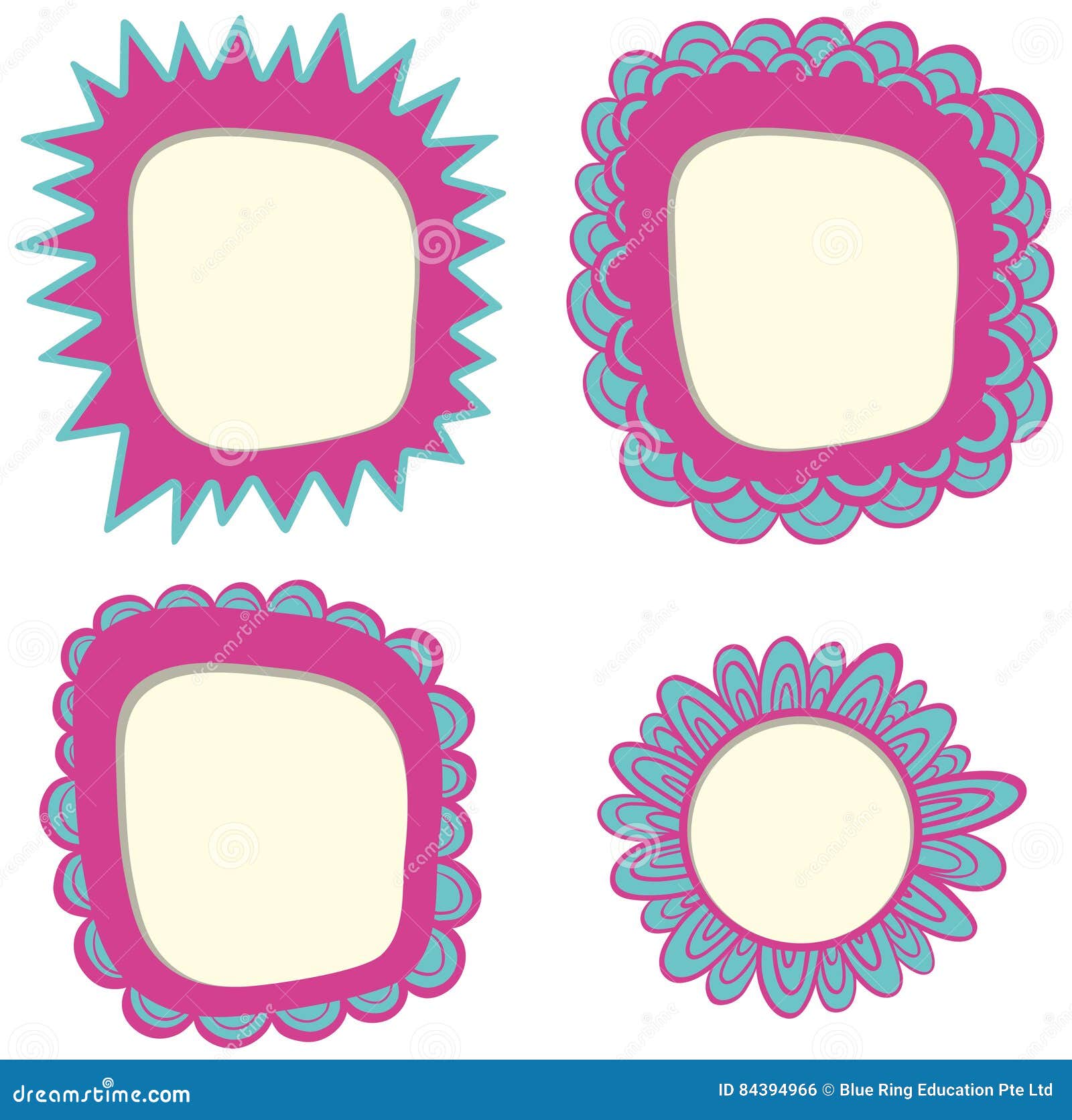 Frame Templates in Pink and Blue Stock Vector - Illustration of drawing ...