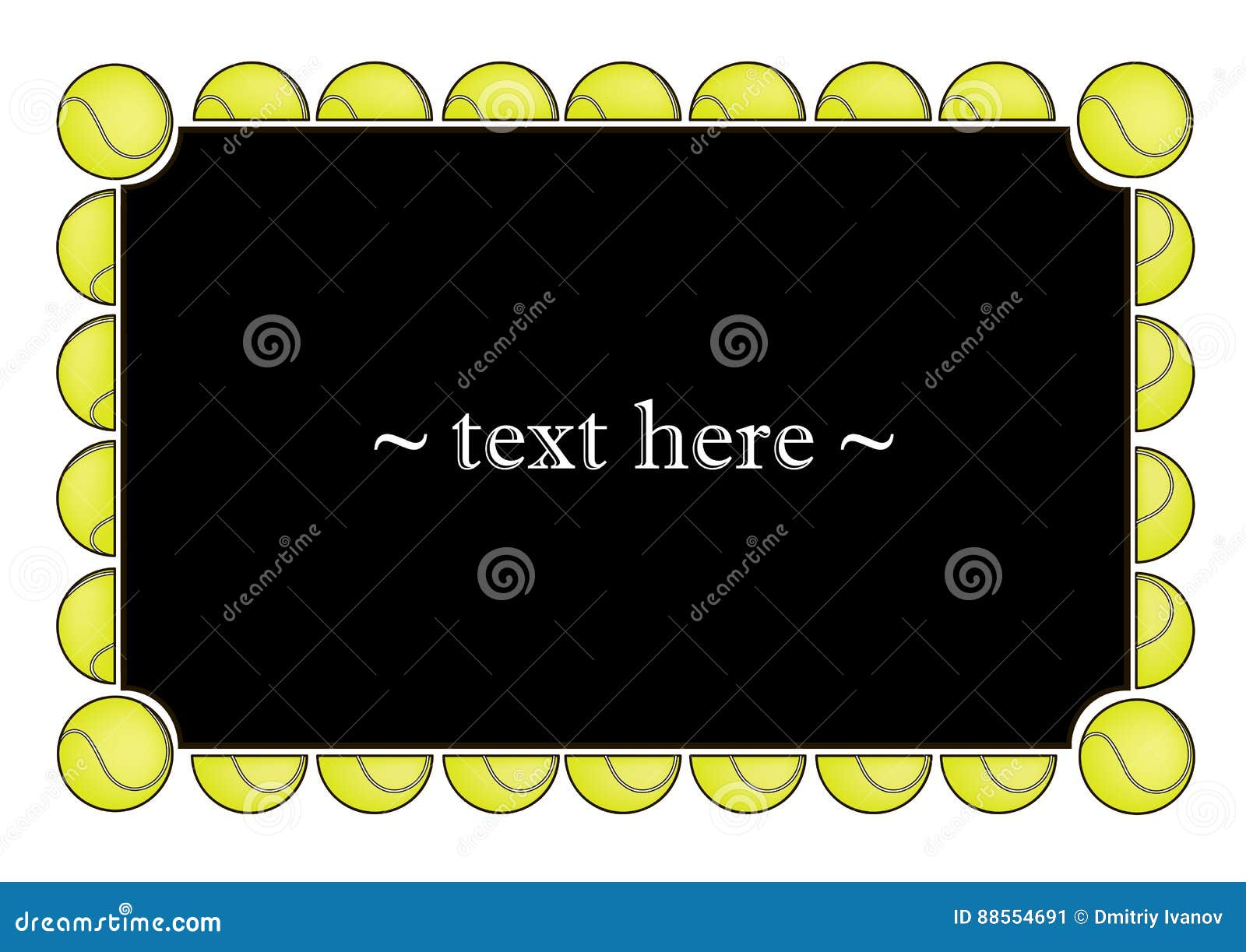 Frame with tennis balls stock vector. Illustration of lawn - 88554691