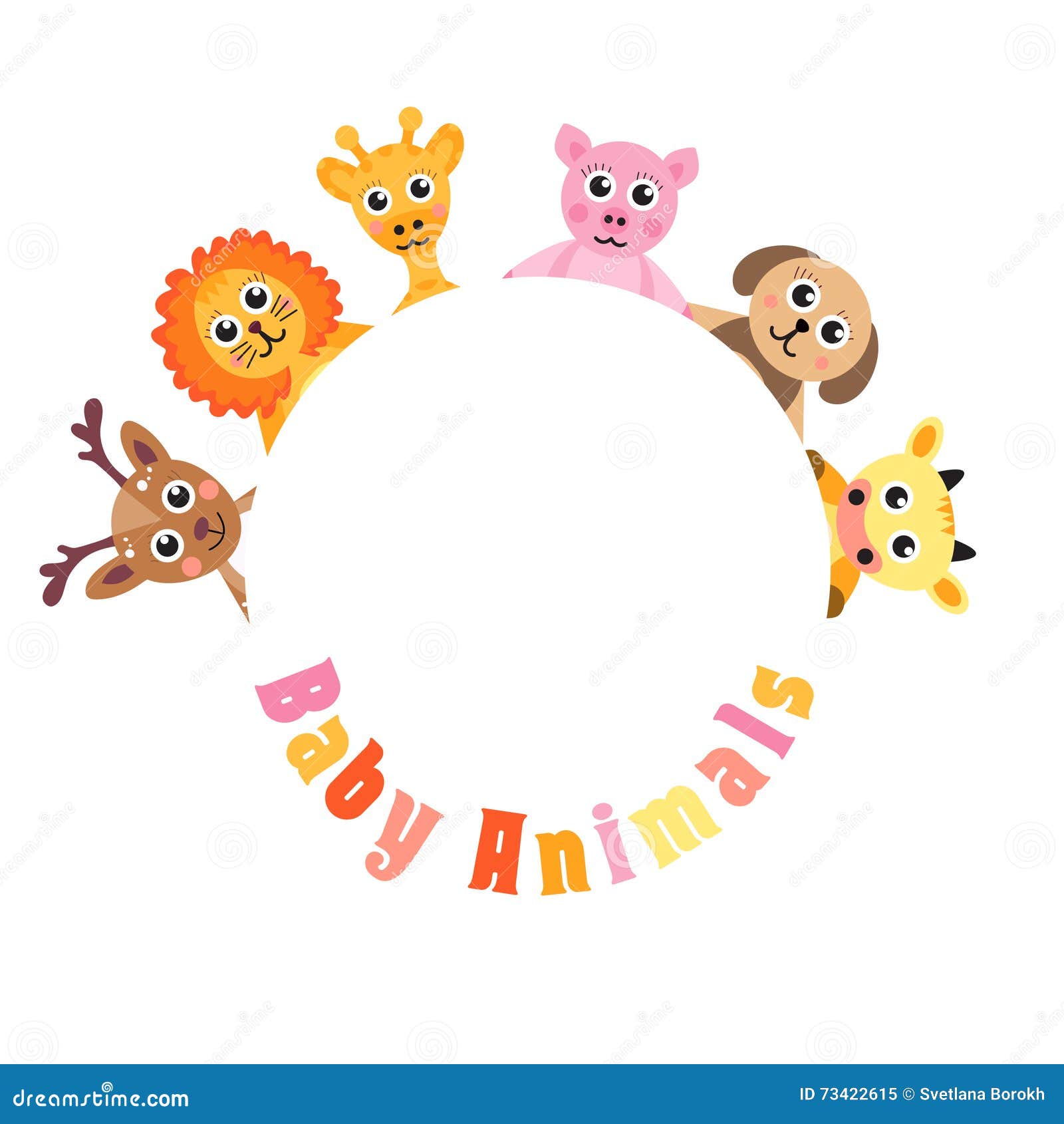 Frame for Text Cute Animals, Blank Space for Text Baby Animals ...