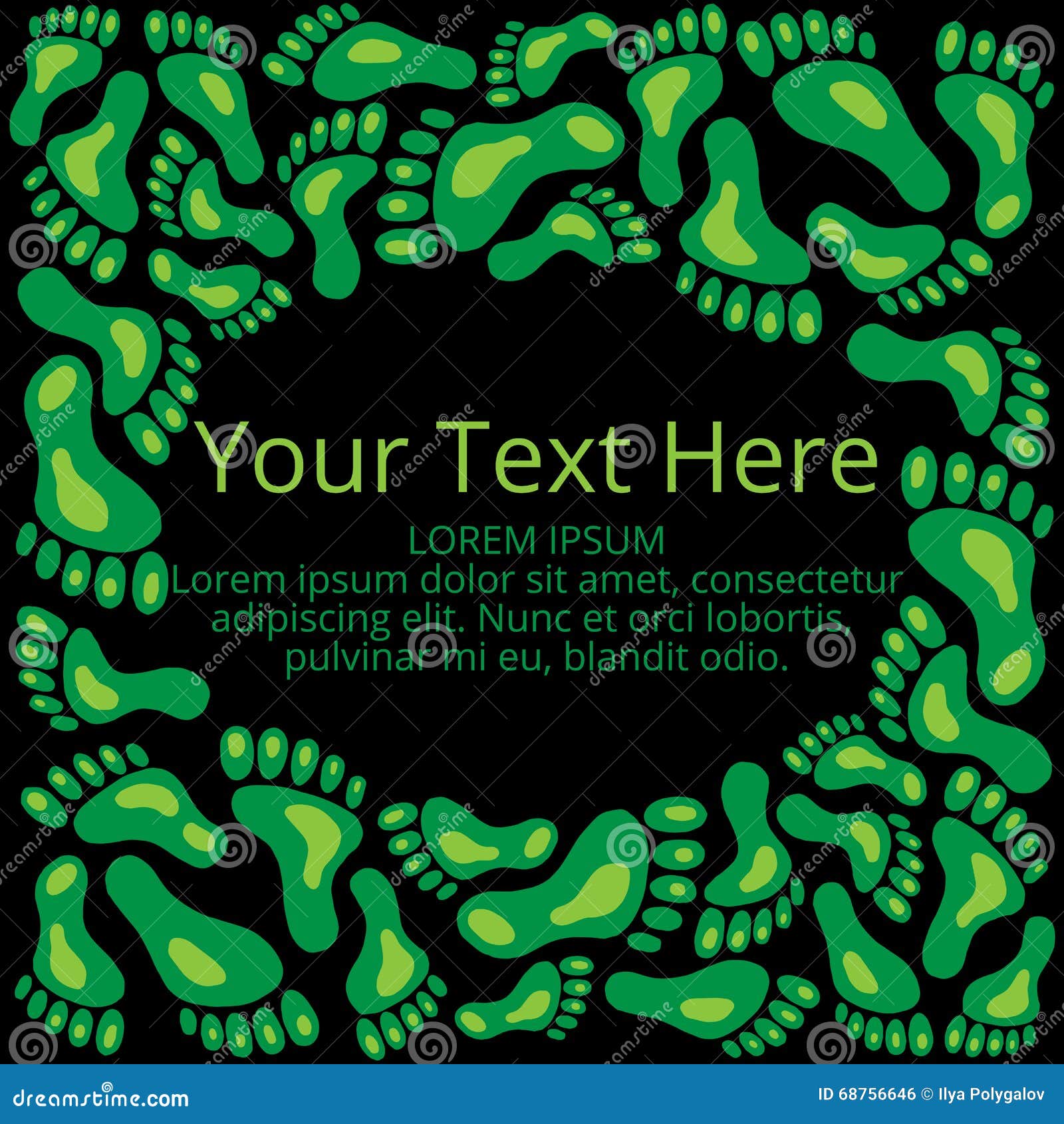 Frame for Text of Footprints 01 Stock Illustration - Illustration of ...