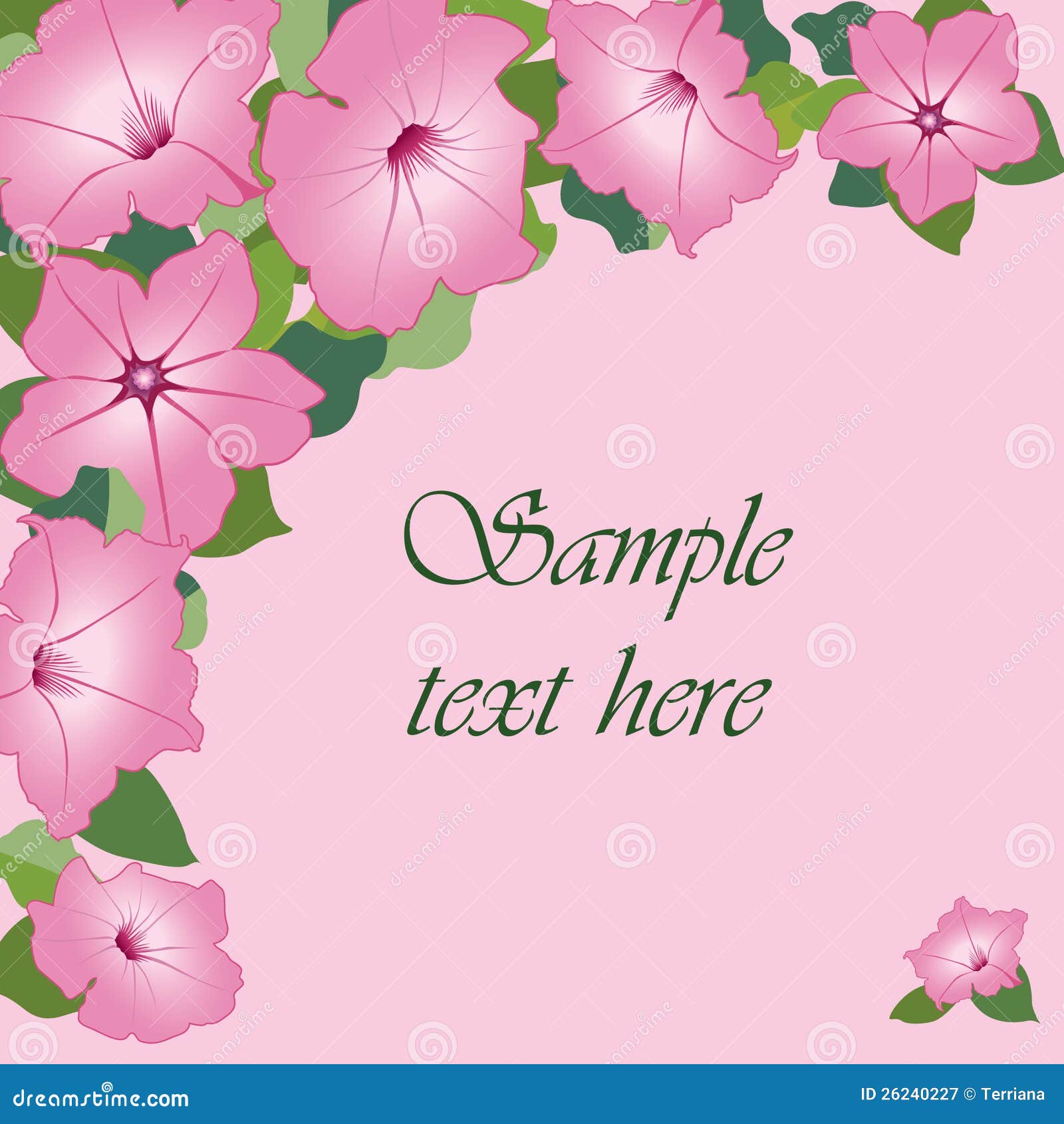 Frame for Text with Pink Flowers Stock Illustration - Illustration of ...