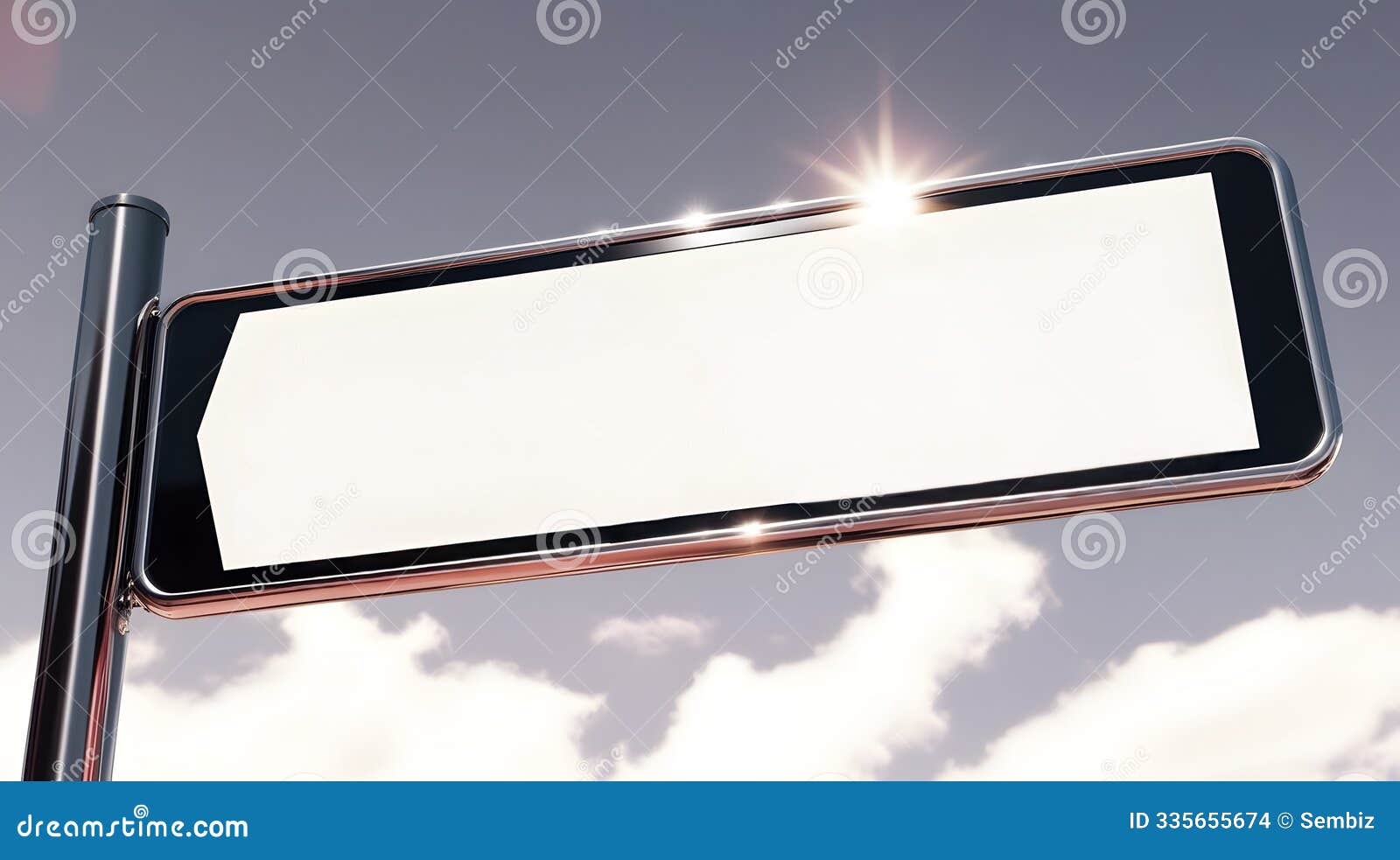 Frame for Text, Rectangular Road Sign Mockup for Posters and Online Ads ...