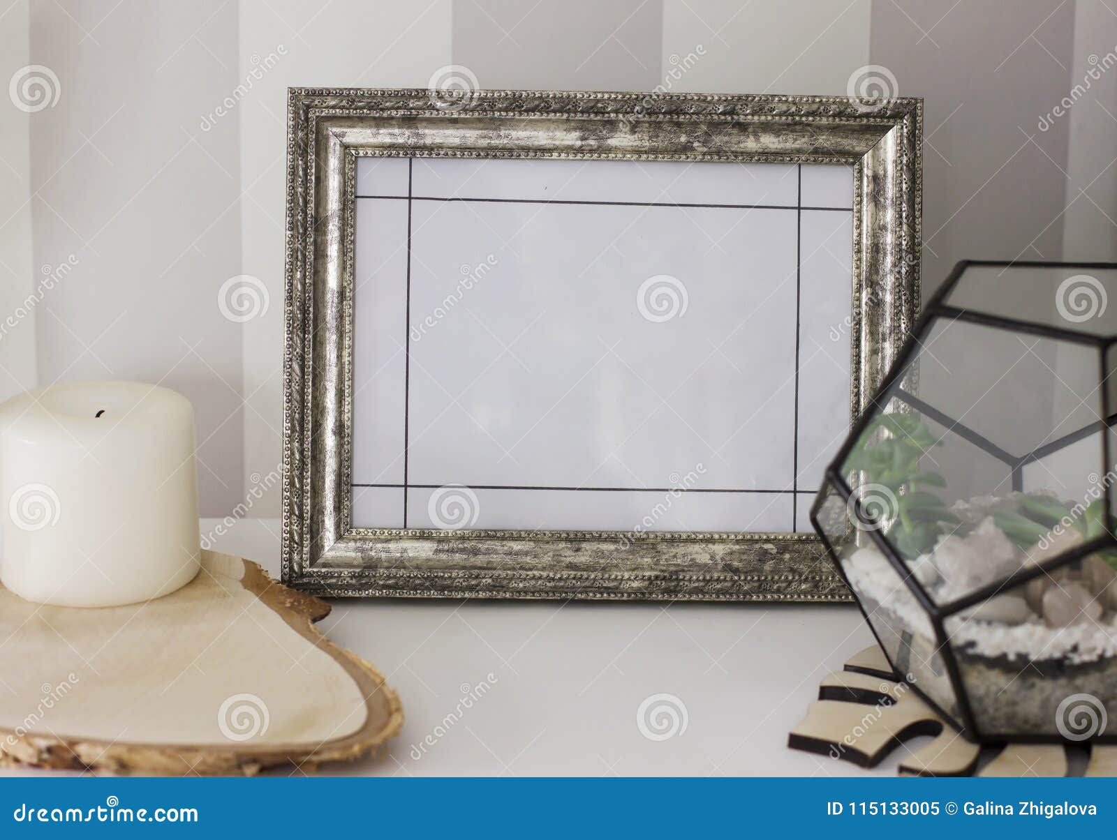 Frame for Text in the Room in Modern Interior Stock Image - Image of ...