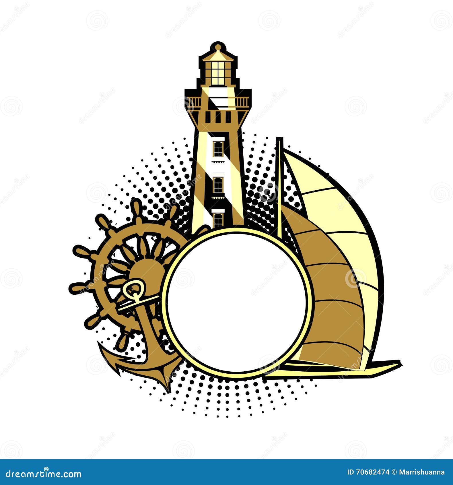 Frame for text Sea stock vector. Illustration of anchor - 70682474