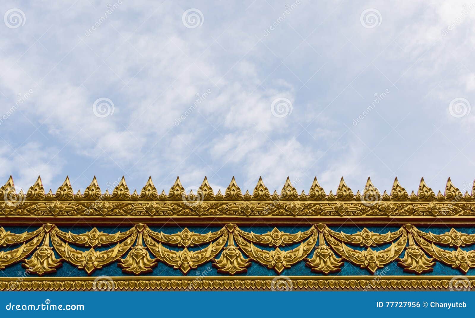 Frame with Thai Art Wall Pattern in Thailand Temple Stock Photo - Image ...