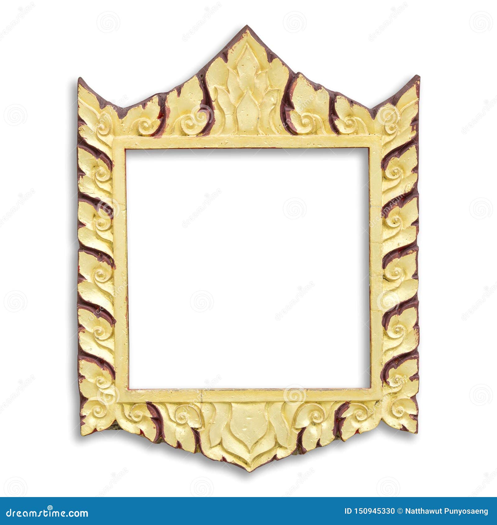 Frame with Thai Style Pattern Isolated on White Stock Photo - Image of ...