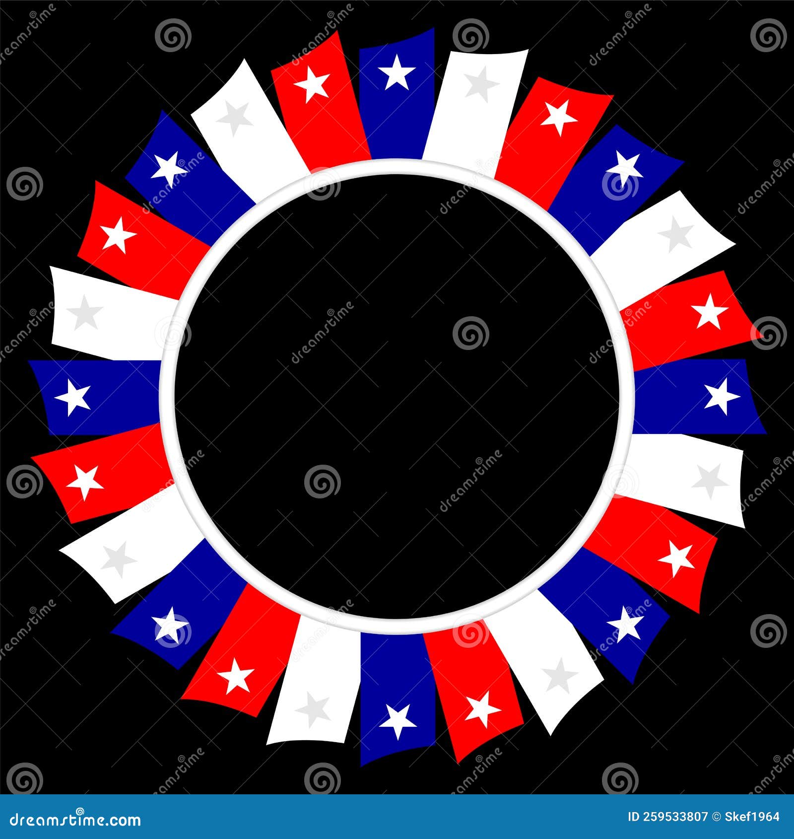 Round Decorative Frame or Logo Sign with American Flag Symbols Stock ...