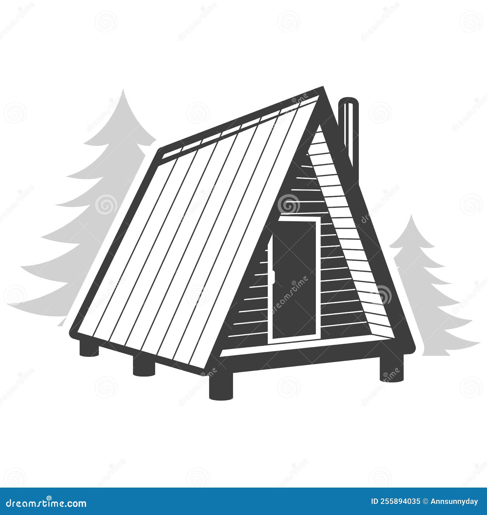 A-frame Tiny House, Weekend Cabin with Chimney, Vector Stock Vector ...