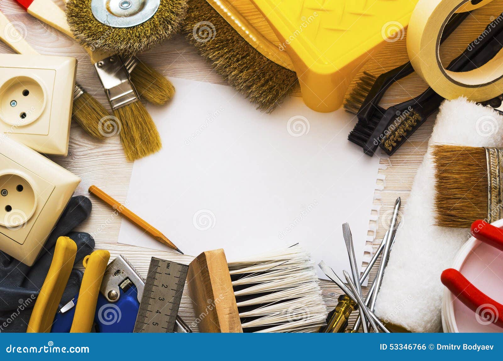 Frame of Tools for Home Repairs Stock Photo - Image of housework ...