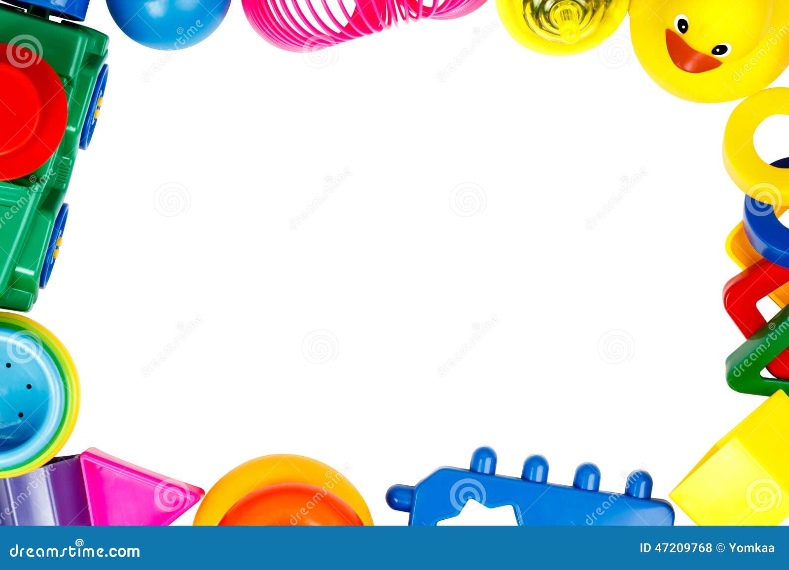 Frame of Toys Isolated on White Background Stock Photo - Image of ...