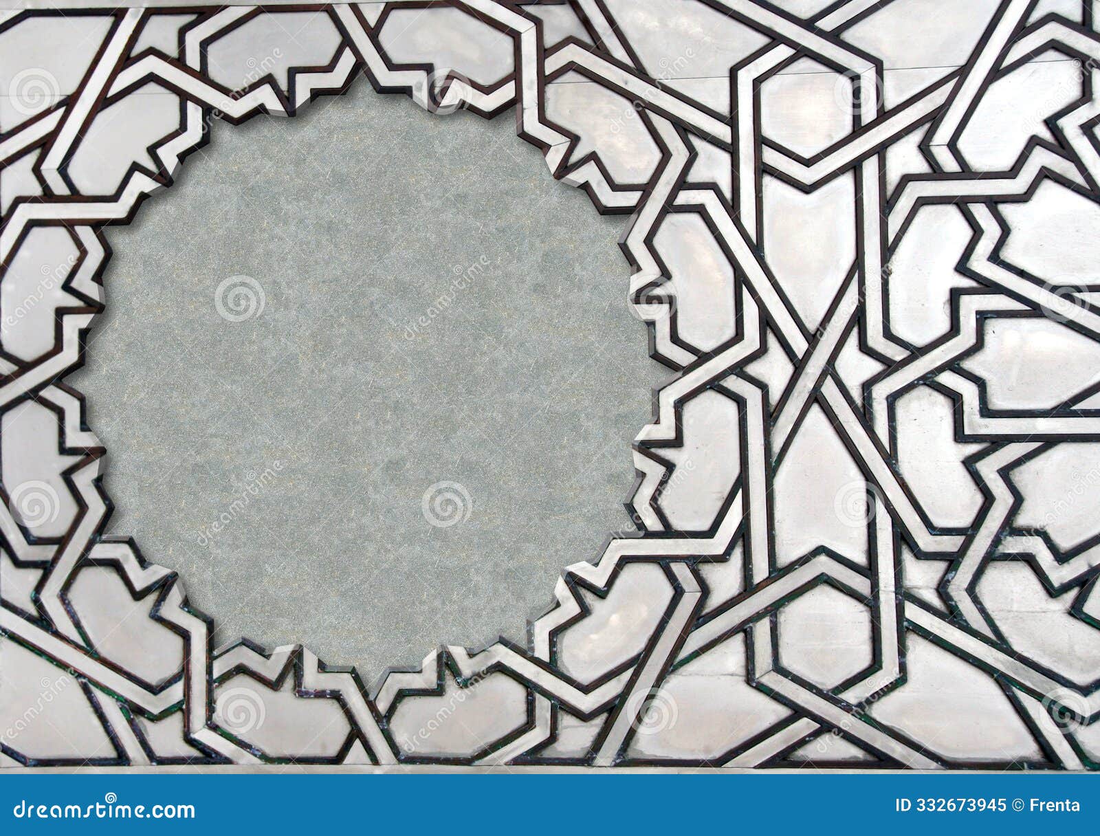 Frame with Traditional Islamic Ornament. Copper Window Shutter with ...