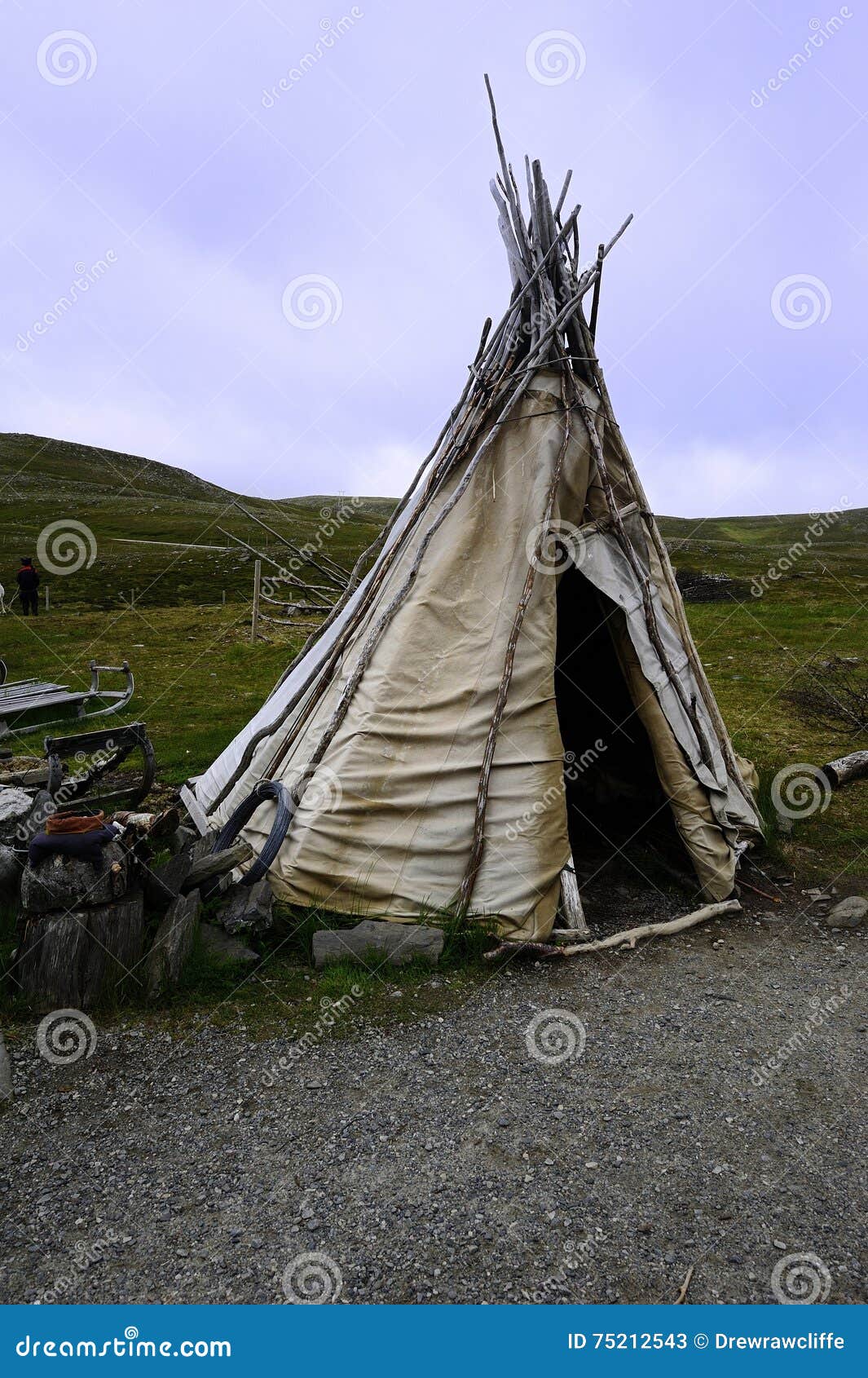 Frame of a Traditional Wigwam Stock Image - Image of ugric, farmland ...