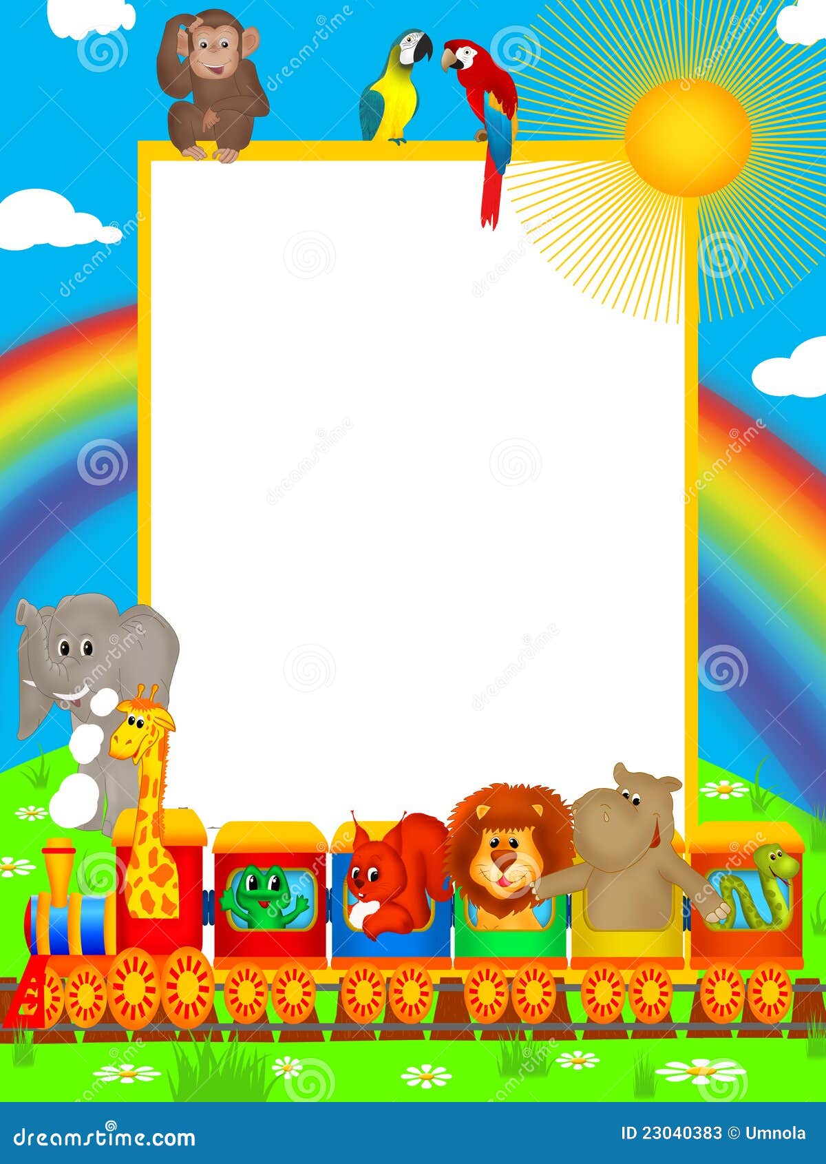 Frame with train stock illustration. Illustration of cute - 23040383