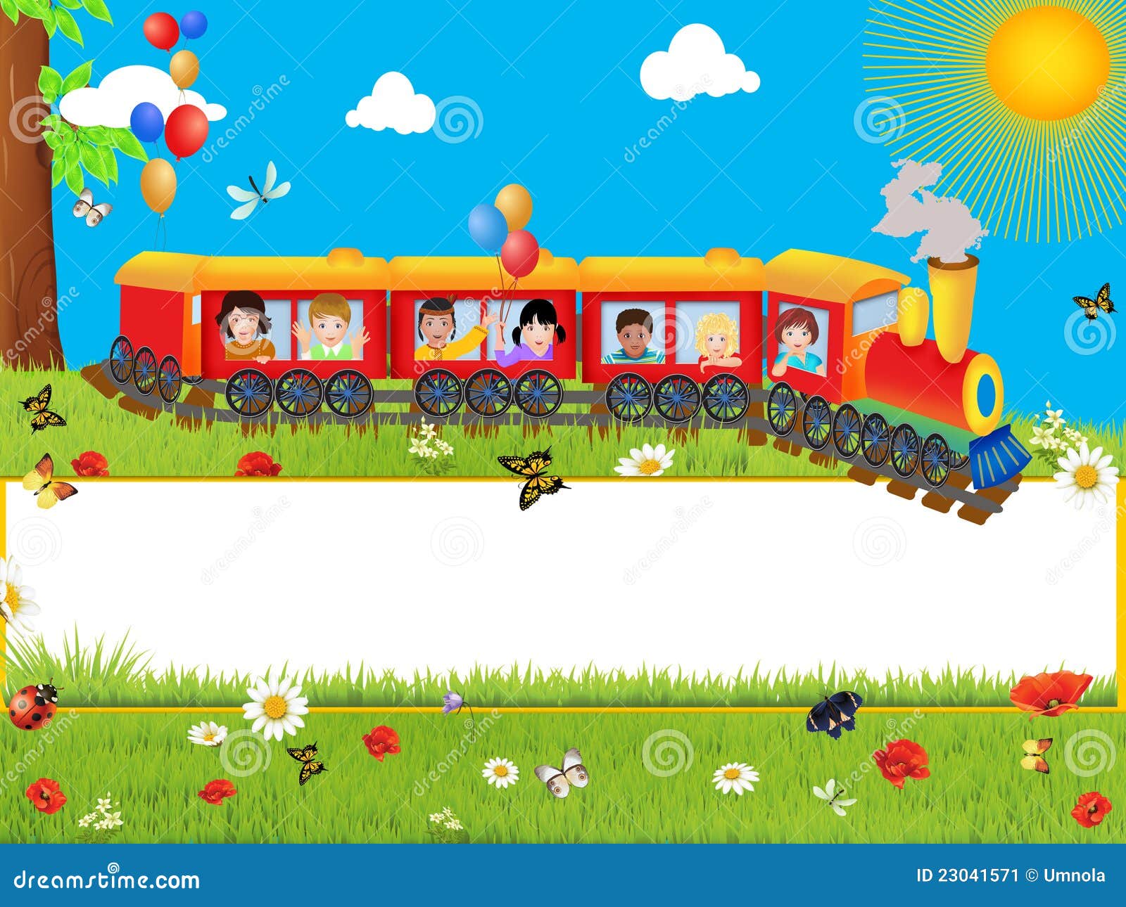 Frame with train stock illustration. Illustration of friendship - 23041571