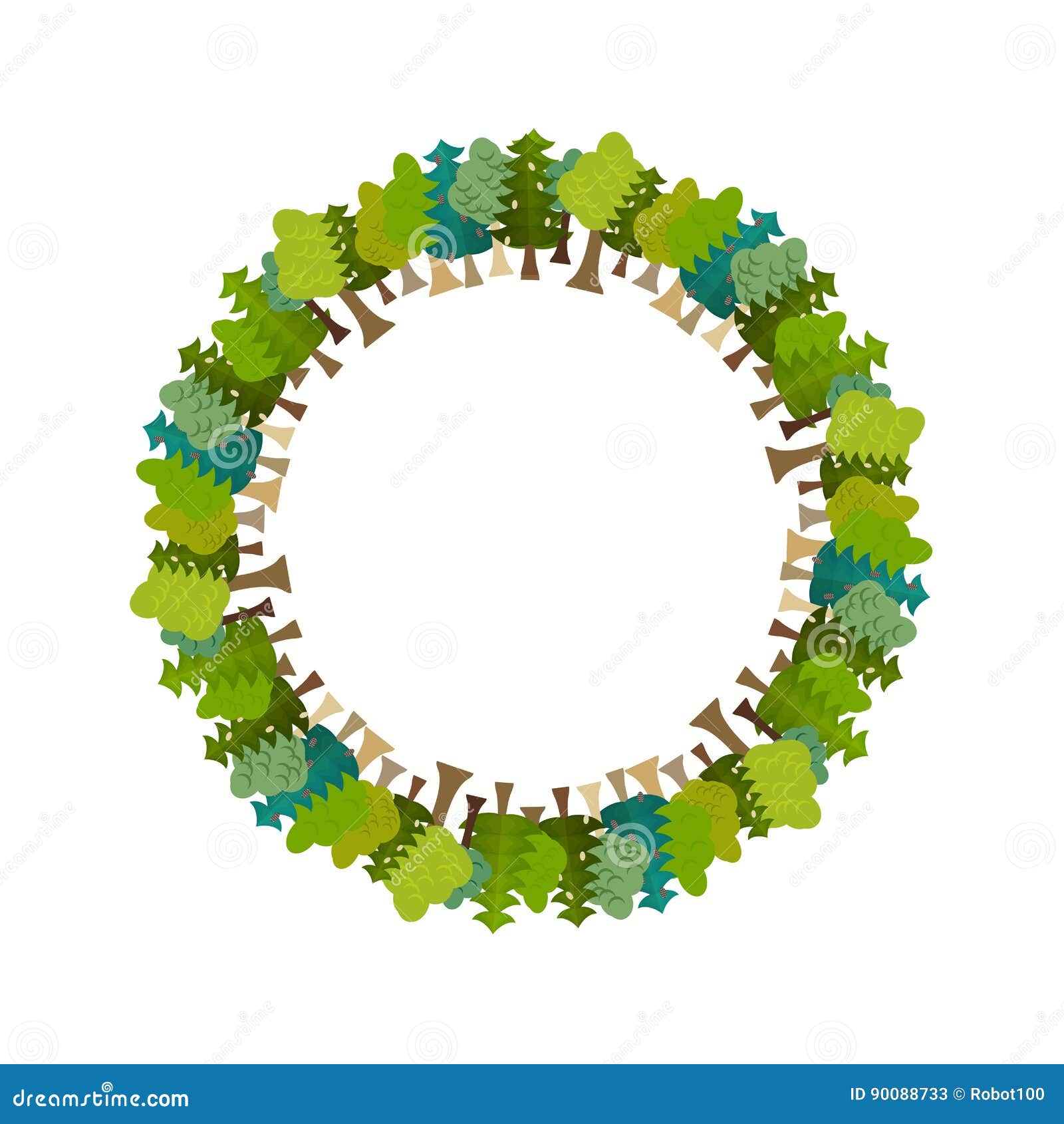Frame is Tree Round. Forest Background Stock Vector - Illustration of ...