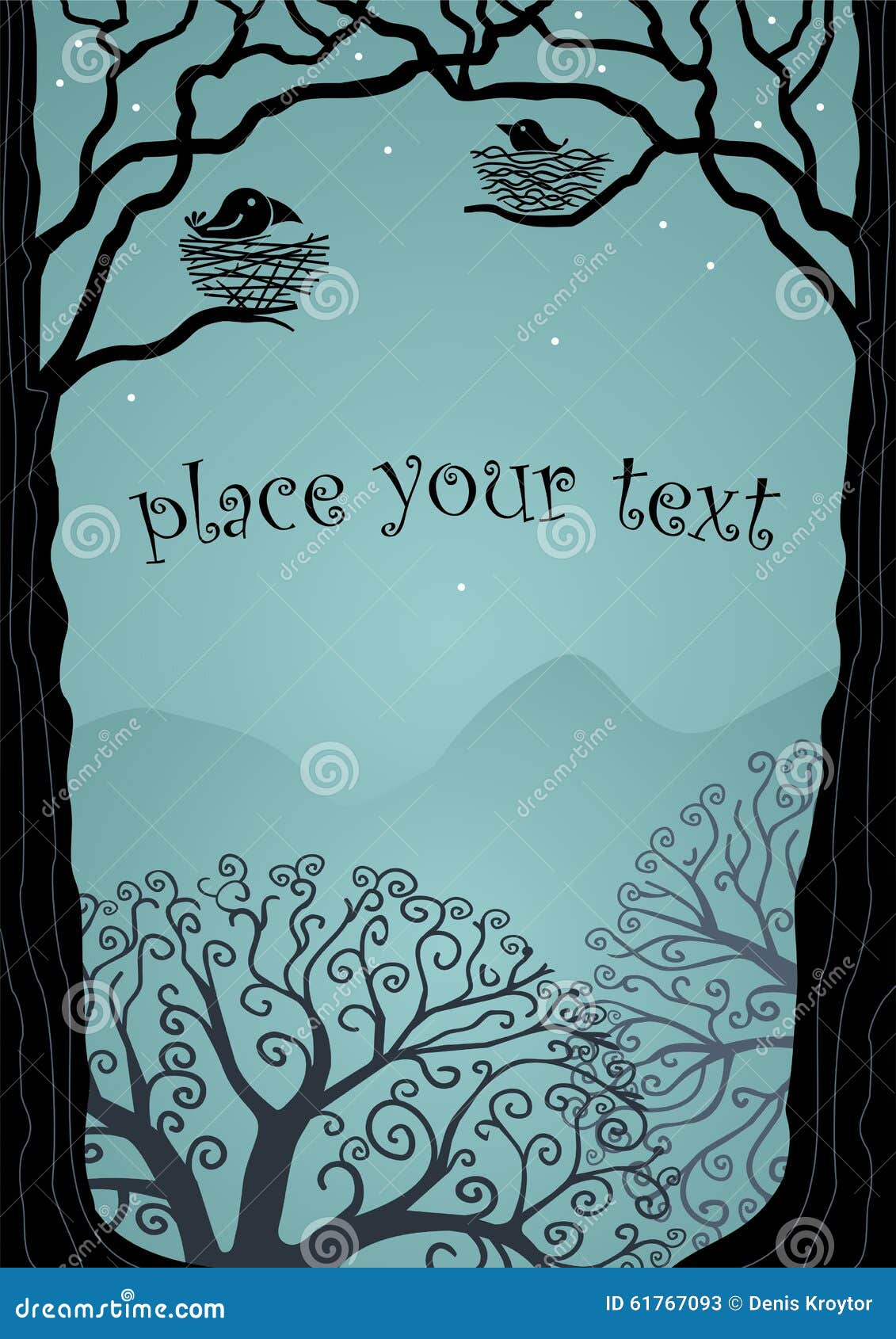 Frame Of Trees Silhouettes Of Trees Cartoon Vector | CartoonDealer.com ...