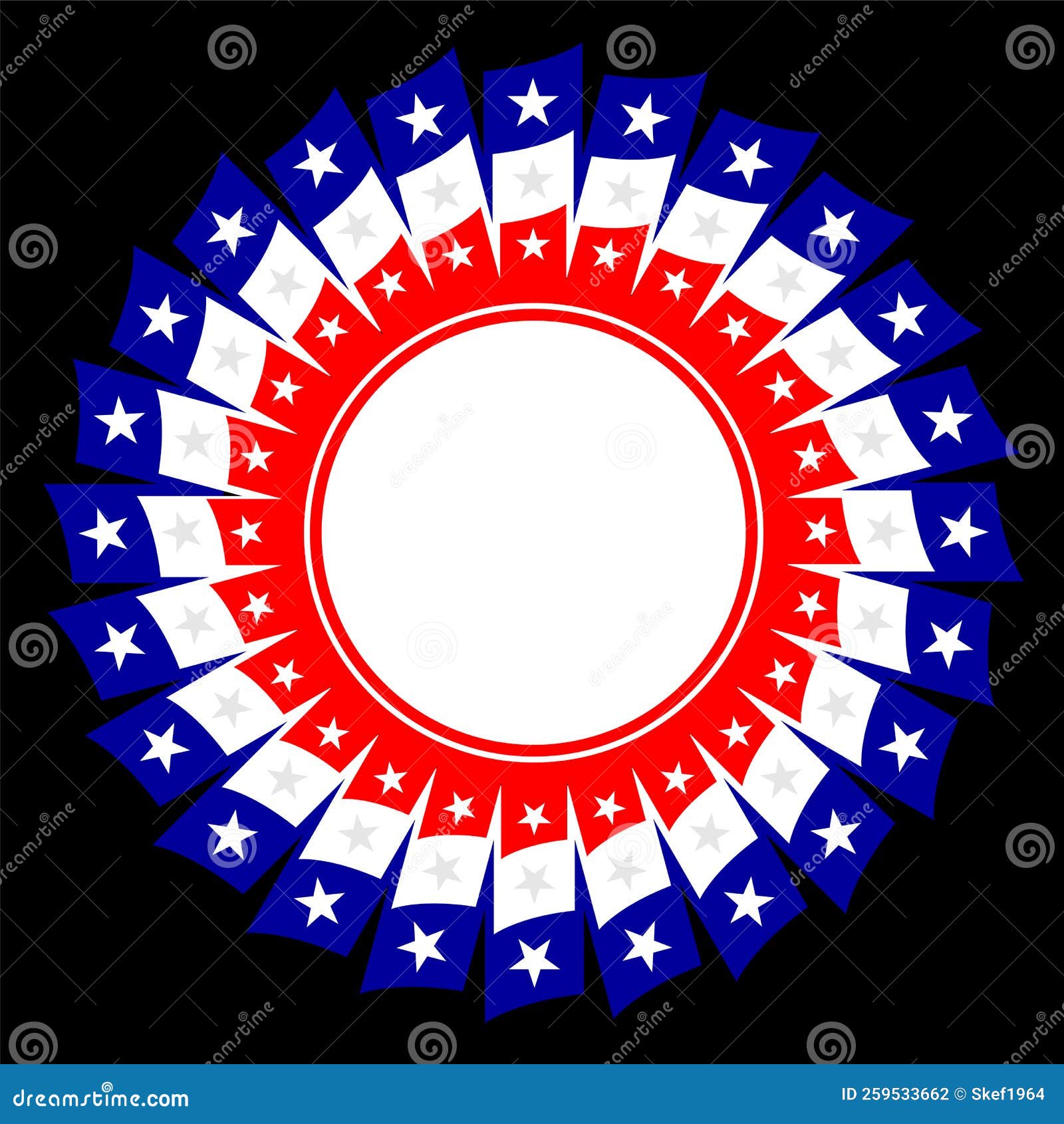 Round Frame or Logo Sign with American Flag Symbols Stock Vector ...