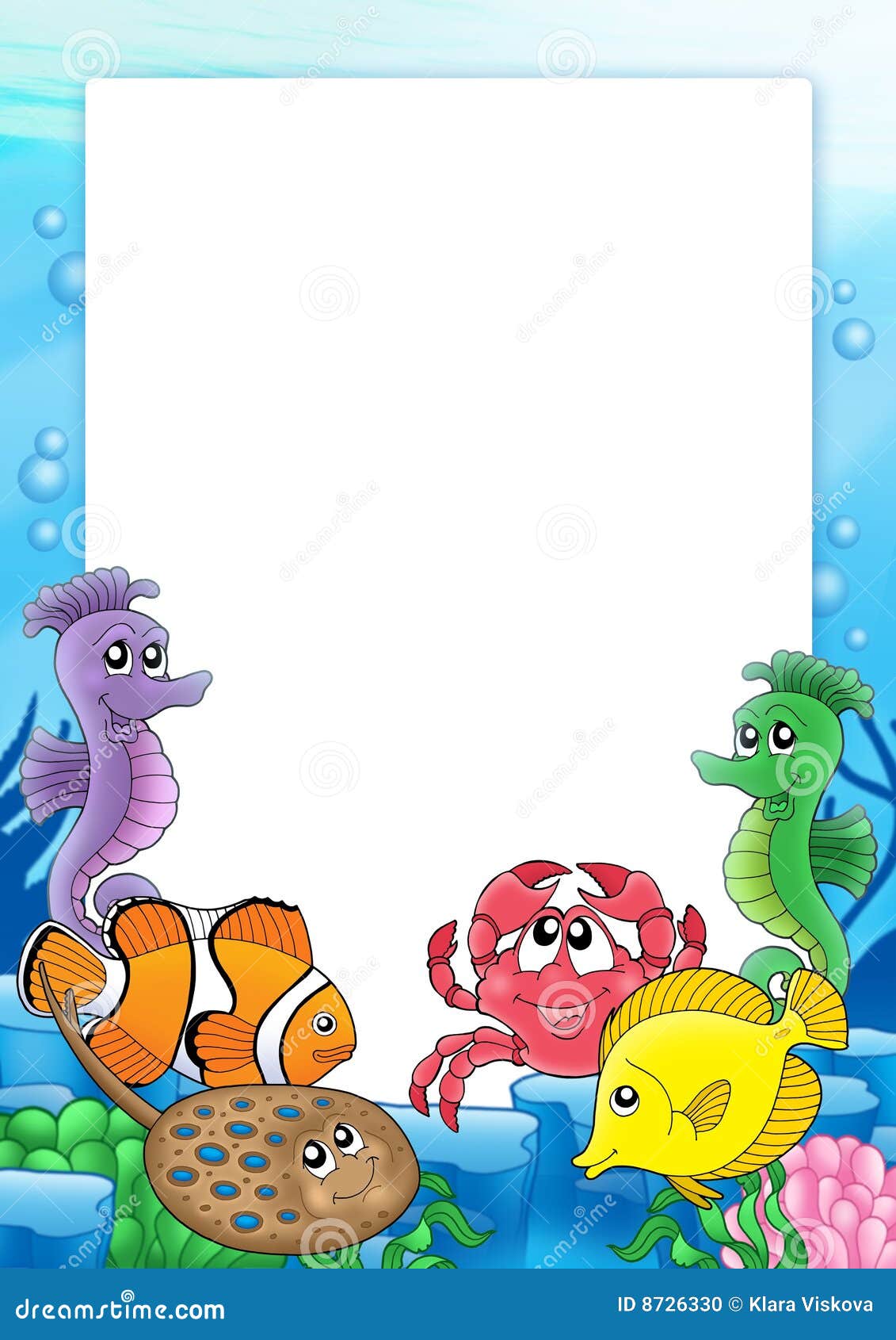 Frame with Tropical Fishes 2 Stock Illustration - Illustration of fins ...