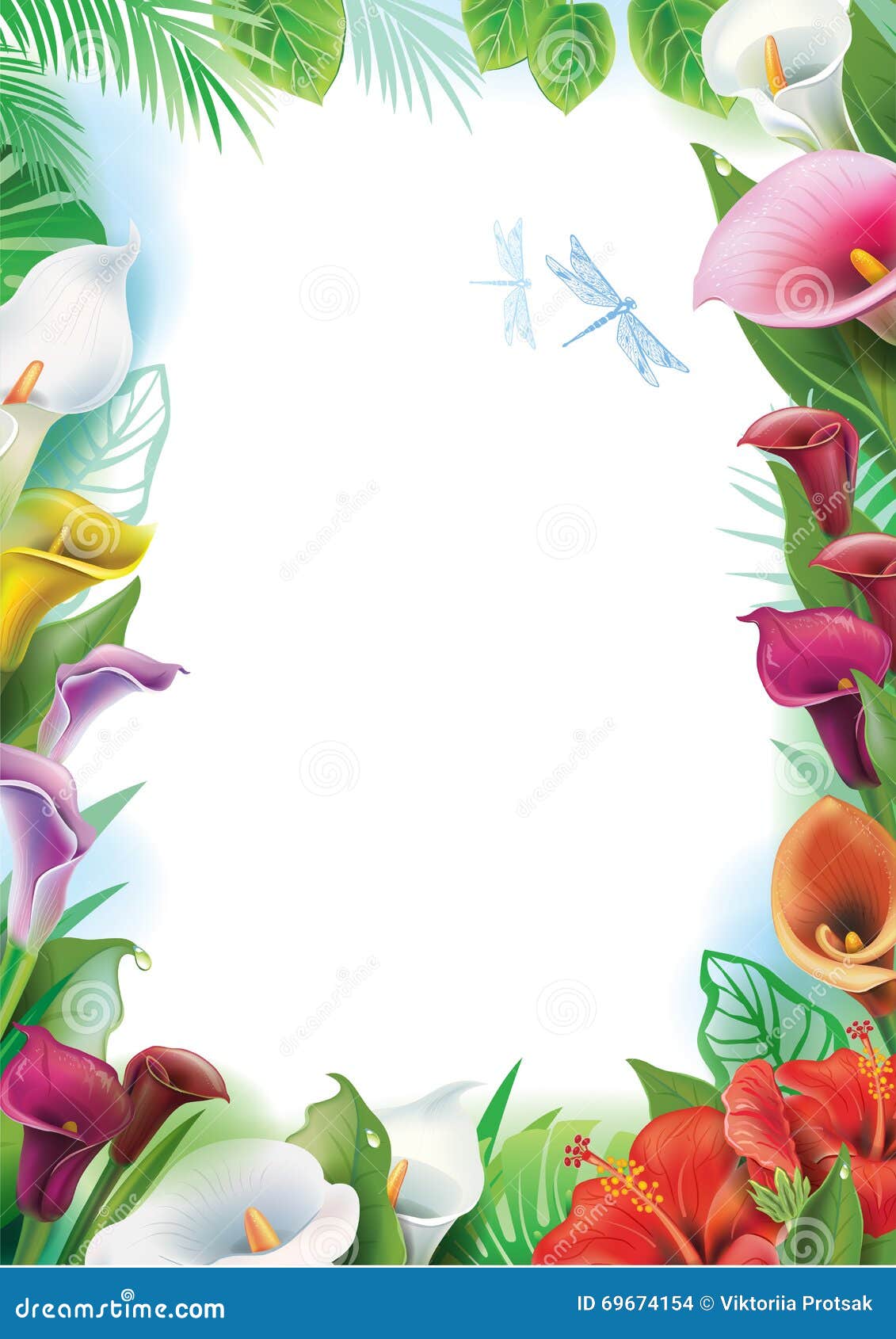 Frame with Tropical Flowers Stock Vector - Illustration of ...