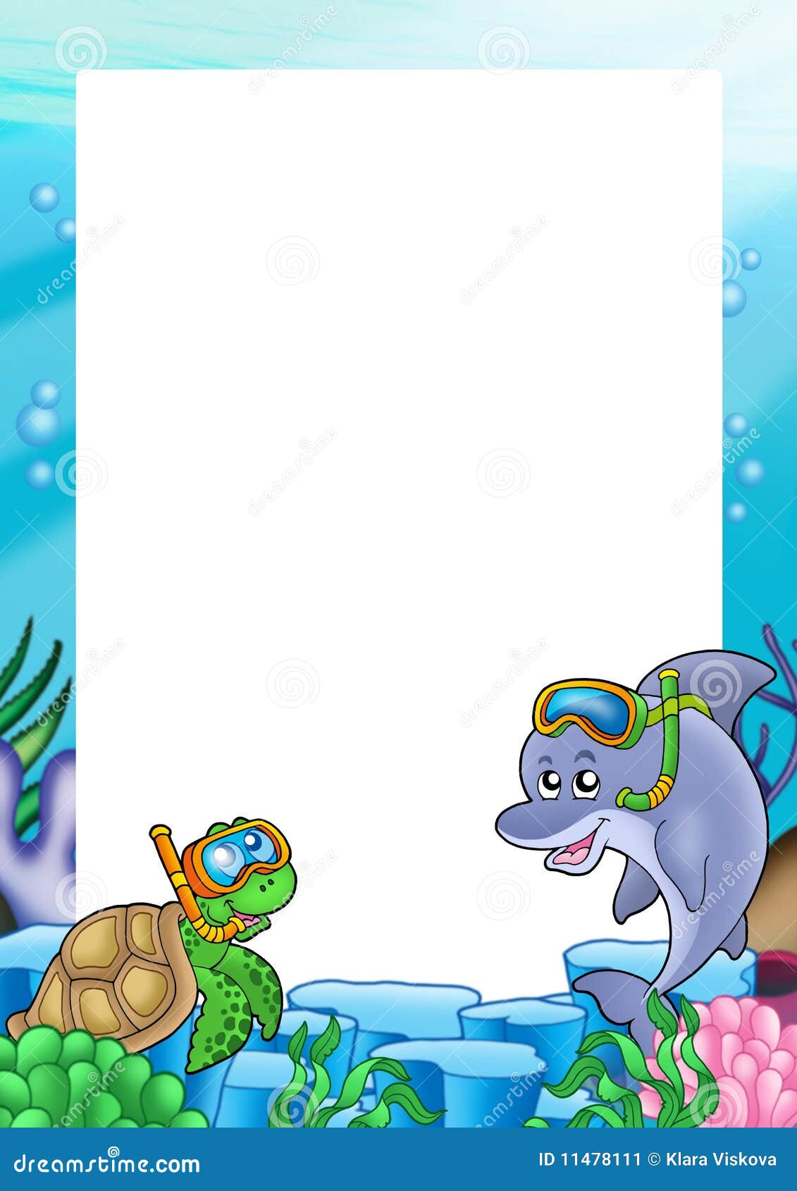 Kid Frame - Turtle Cartoon Vector | CartoonDealer.com #17218087