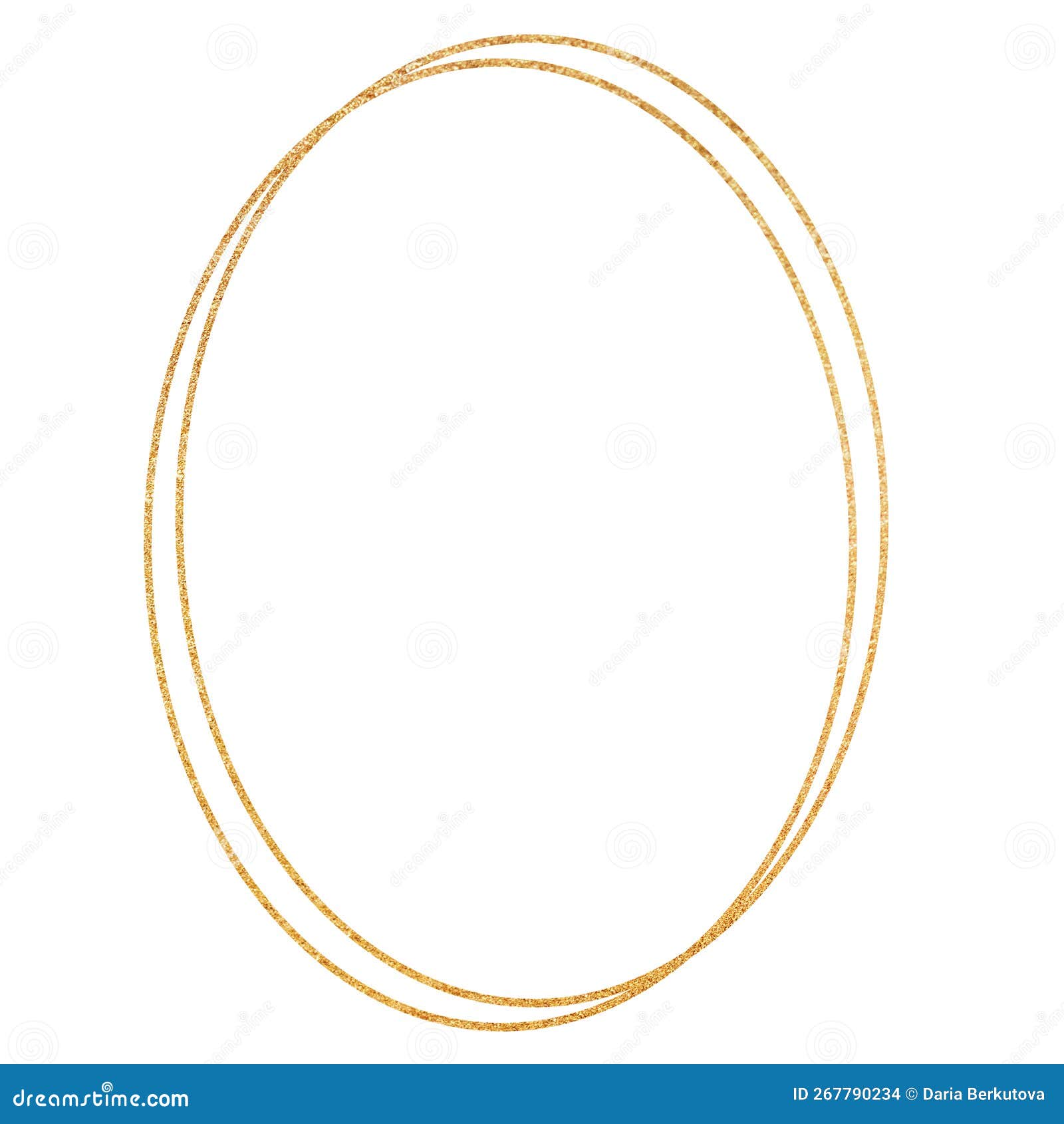 Frame of Two Golden Ovals, Design Element on a White Background. Stock ...