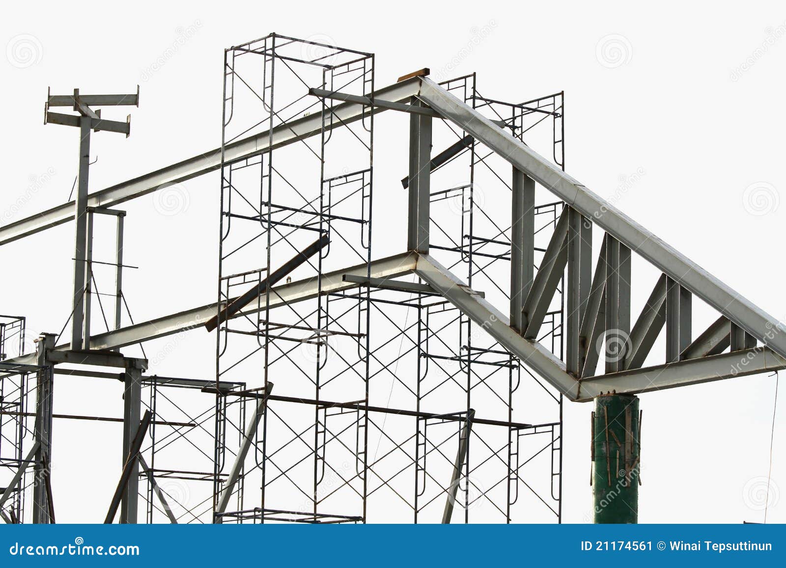 Frame of Unfinished Steel Building Stock Image - Image of frame ...