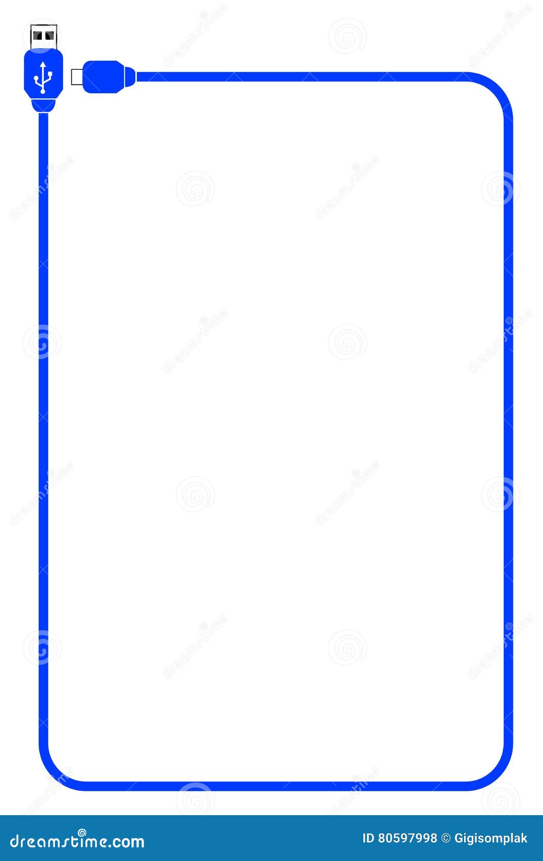 Frame - USB Cable, Isolated on White Background Stock Vector ...