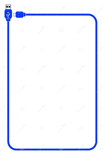 Frame - USB Cable, Isolated on White Background Stock Vector ...
