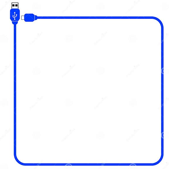 Frame - USB Cable, Isolated on White Background Stock Vector ...
