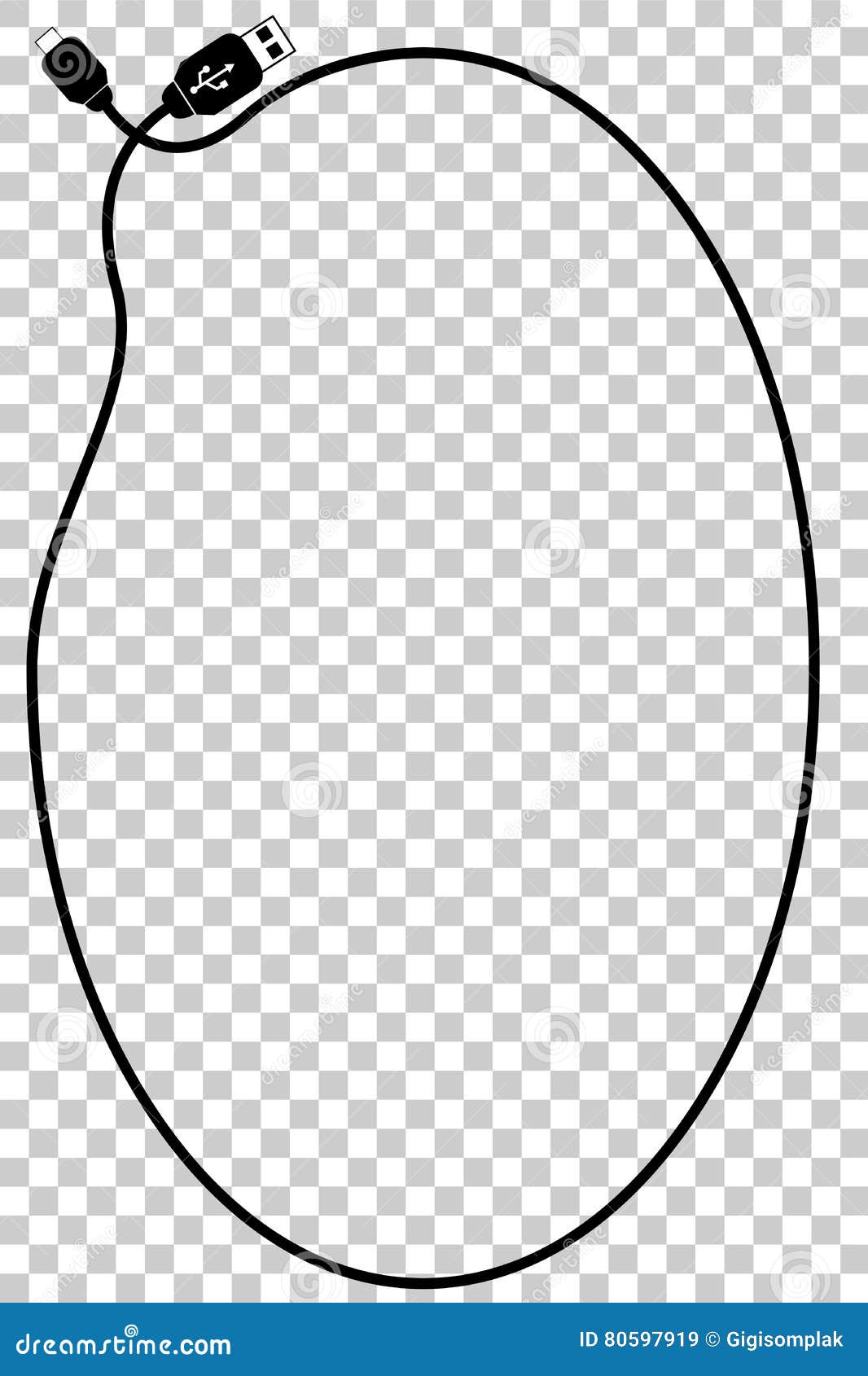 Frame - USB Cable at Transparent Effect Background Stock Vector ...